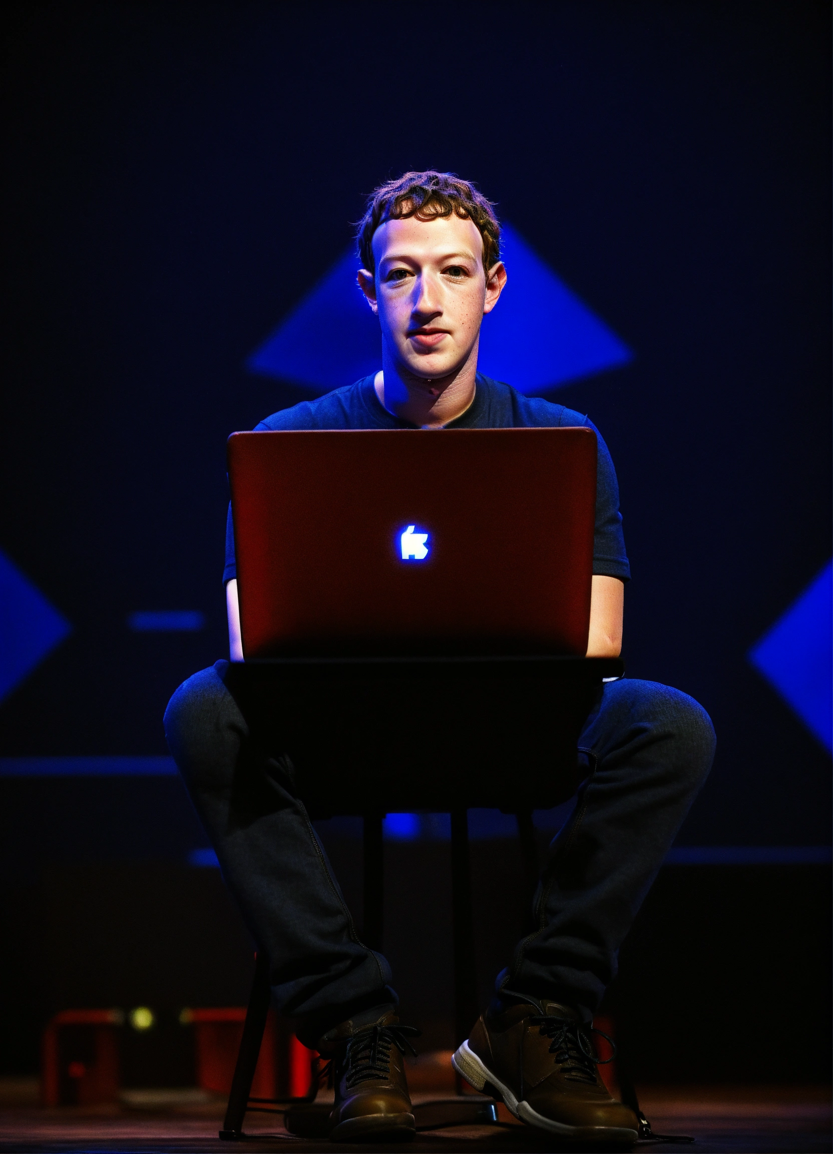Lexica - Mark Zuckerberg, black background, evil.