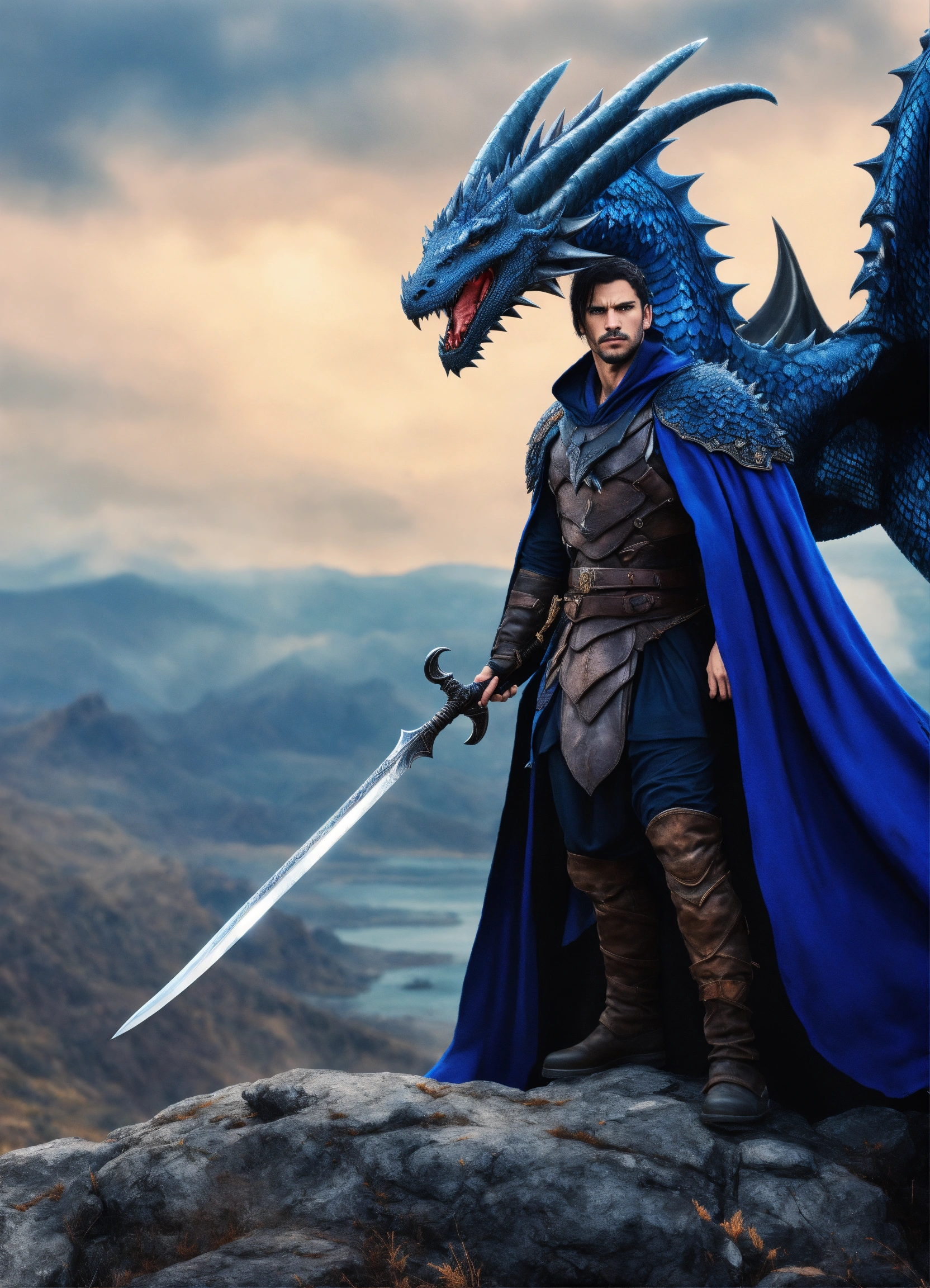 Lexica - Dragonborness blue scales with a big glaive in right hand ...