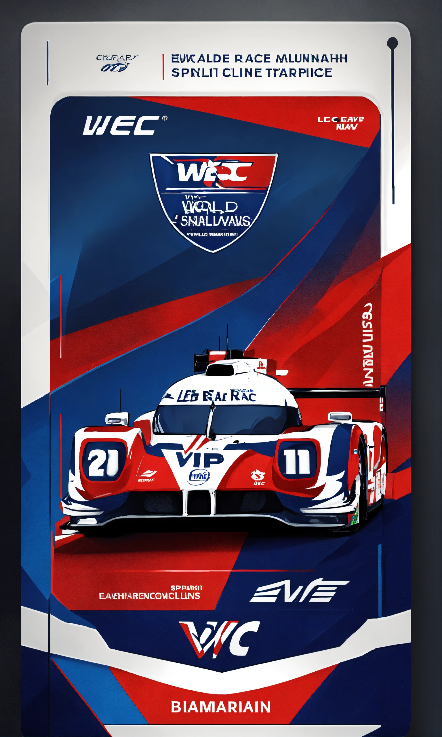 Lexica - WEC World endurance championship card VIP ID pass, red white ...