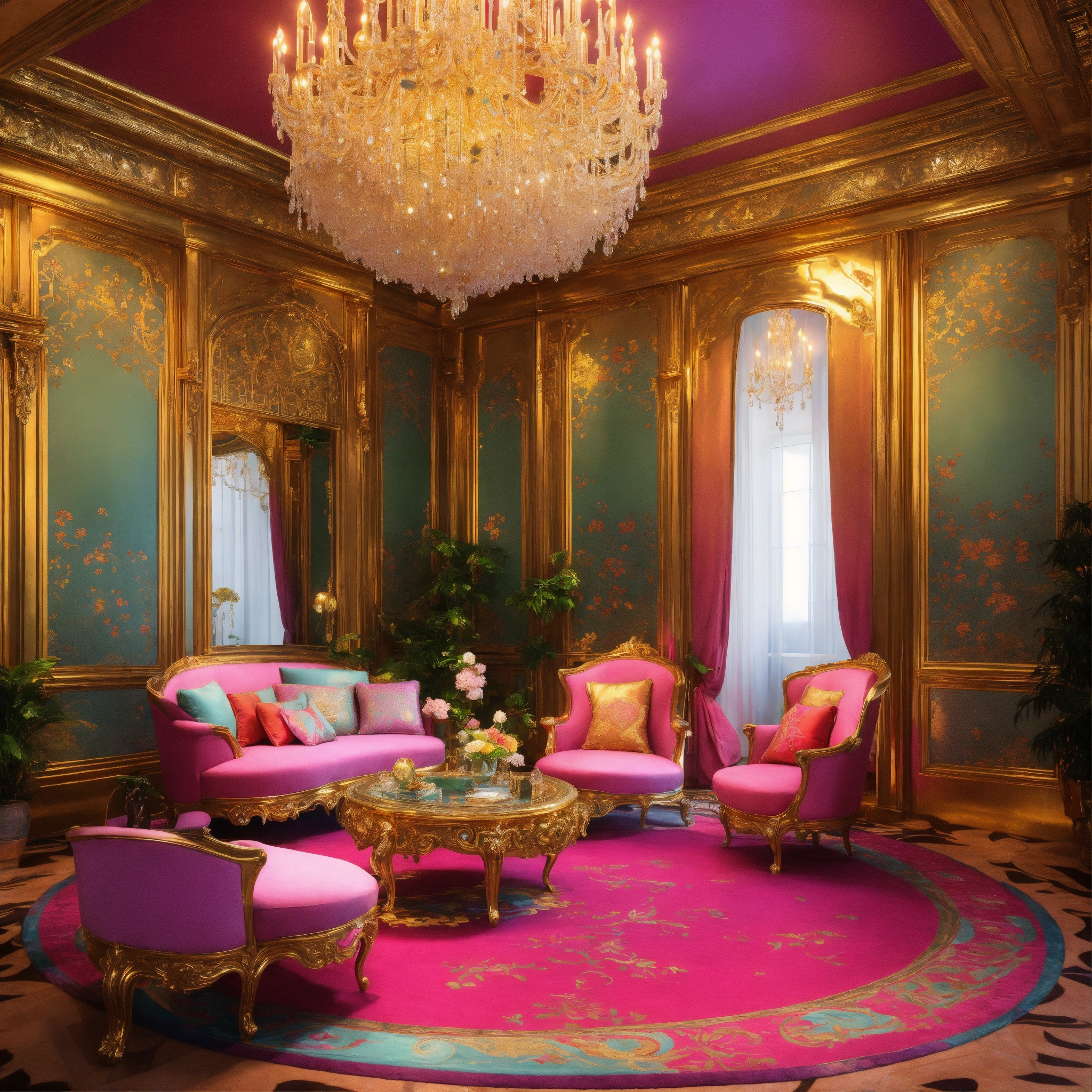 Lexica - Futuristic beautiful French mansion interior glamorous ...