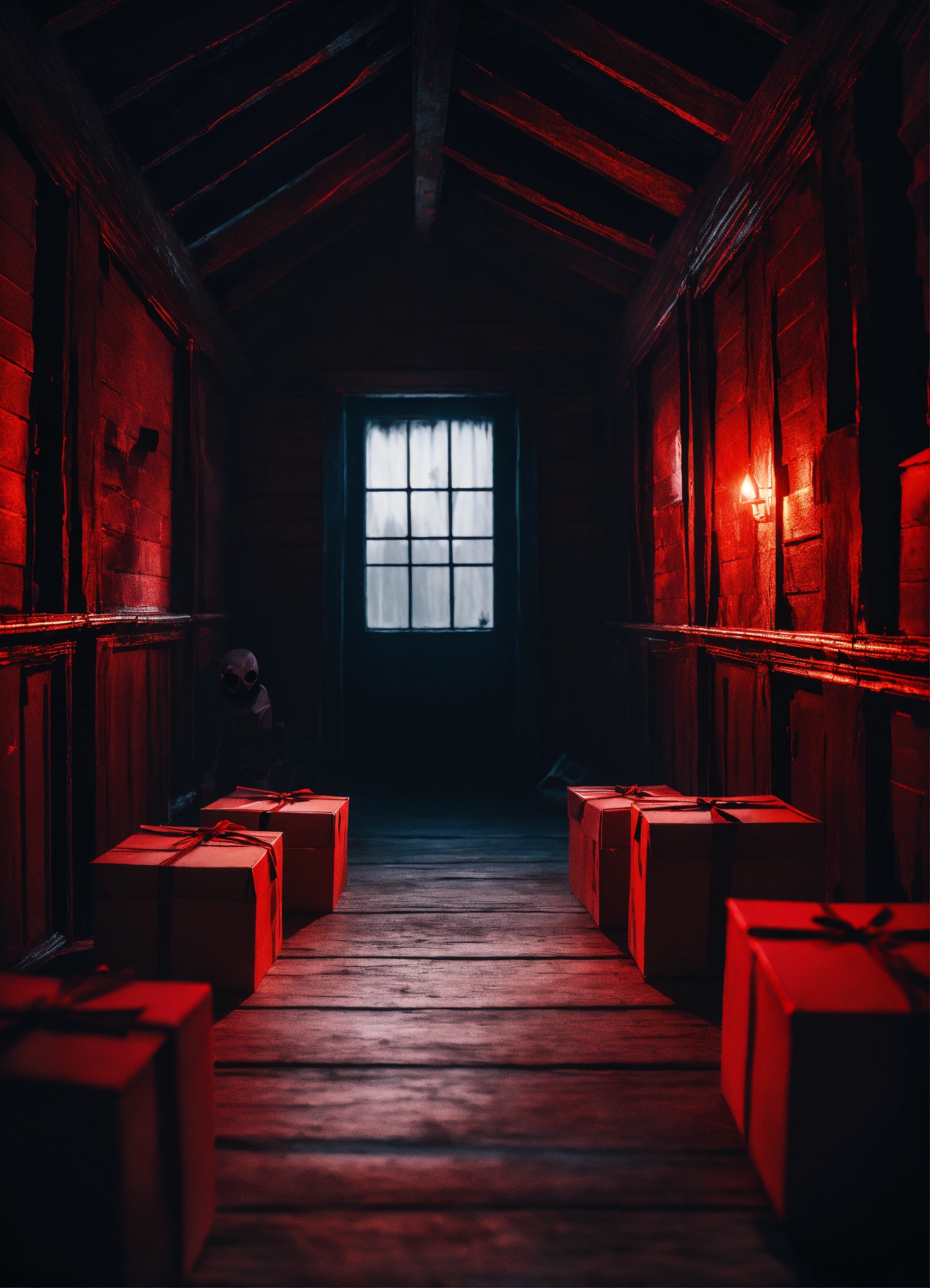 Lexica - Youtube thumbnails; spooky dark attic filled with boxes ...