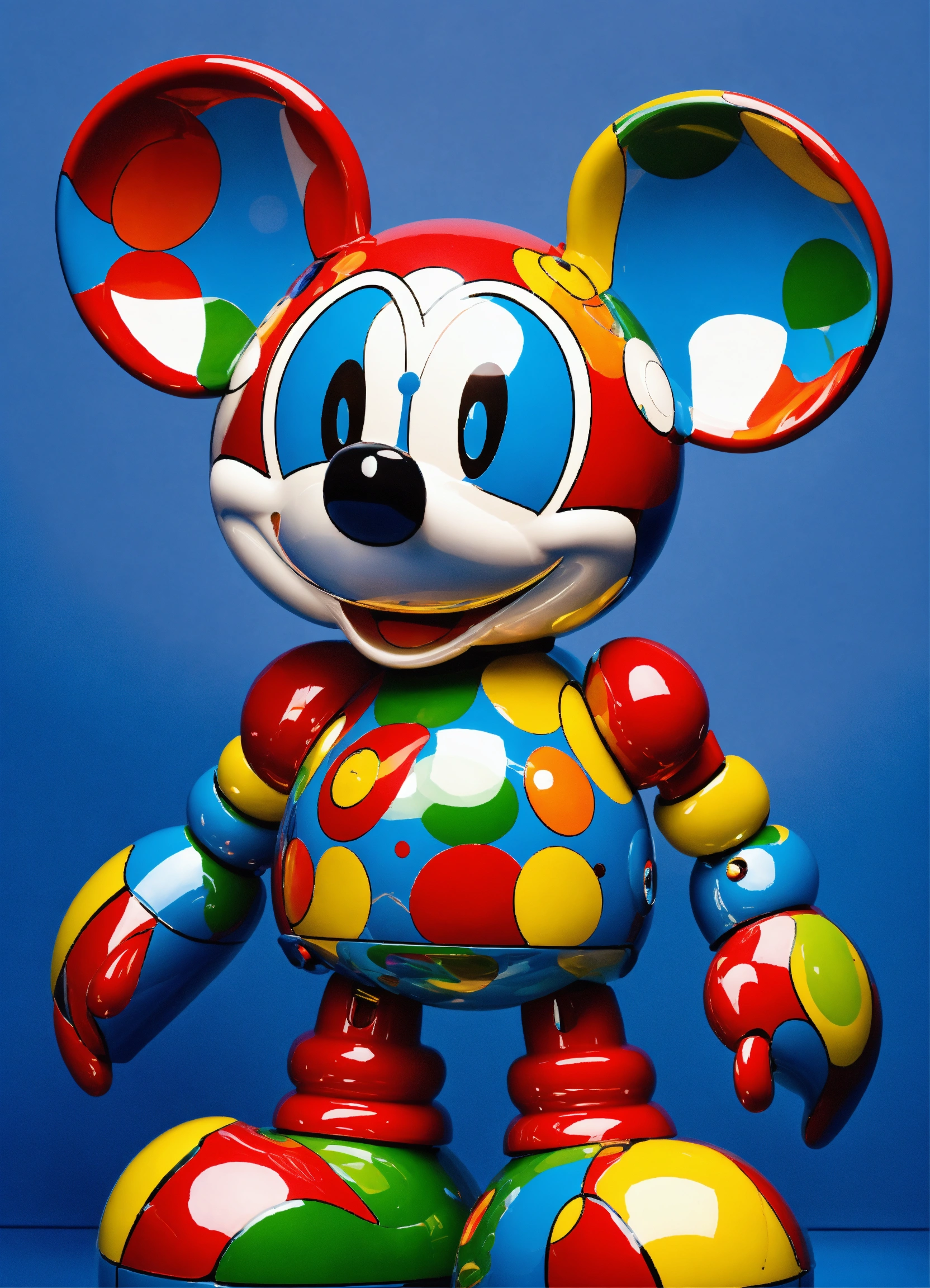 Lexica - Mickey robot jeff koons murakami ceramics pop art blue background