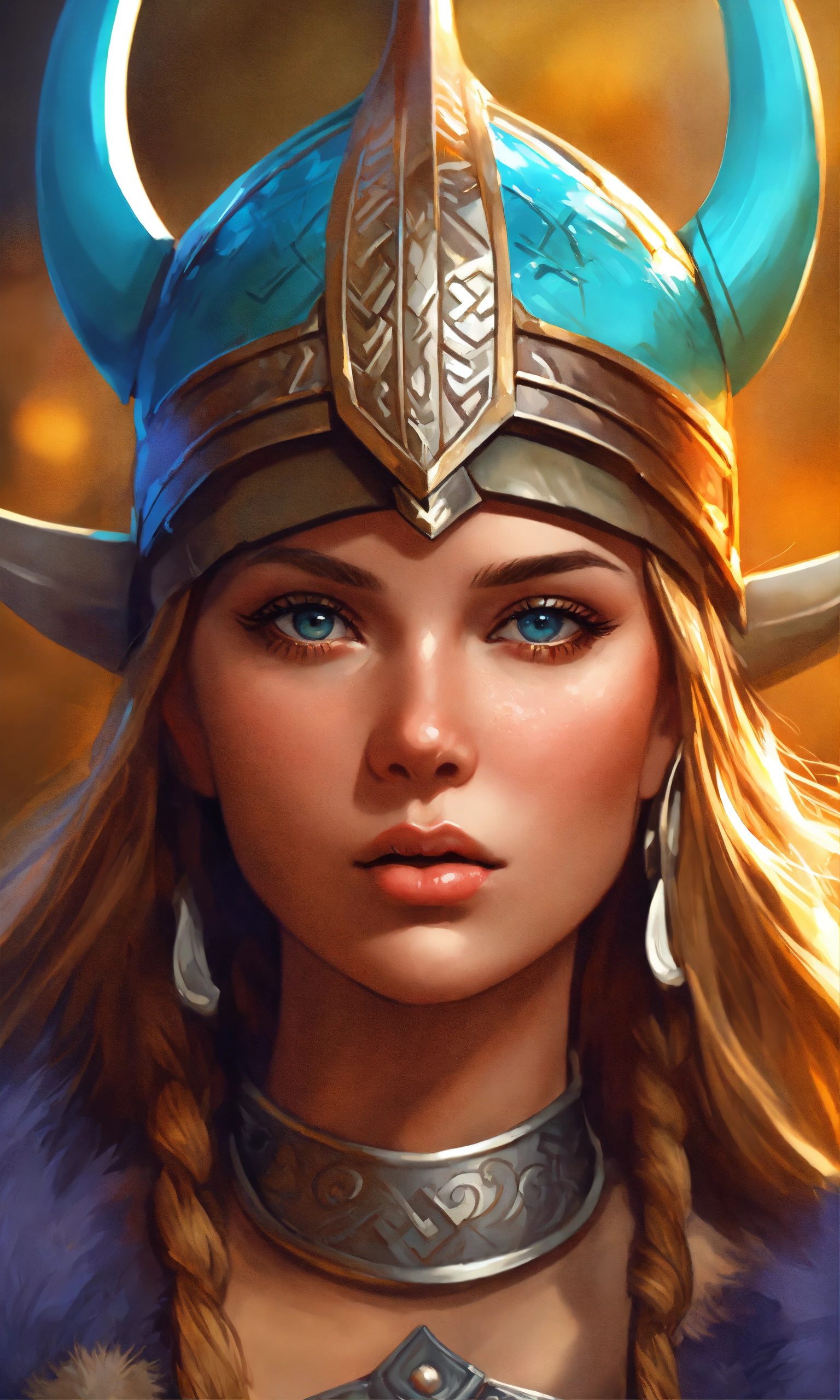 Lexica - Viking princess with helmet, realistic cartoon oil paint, 2D ...