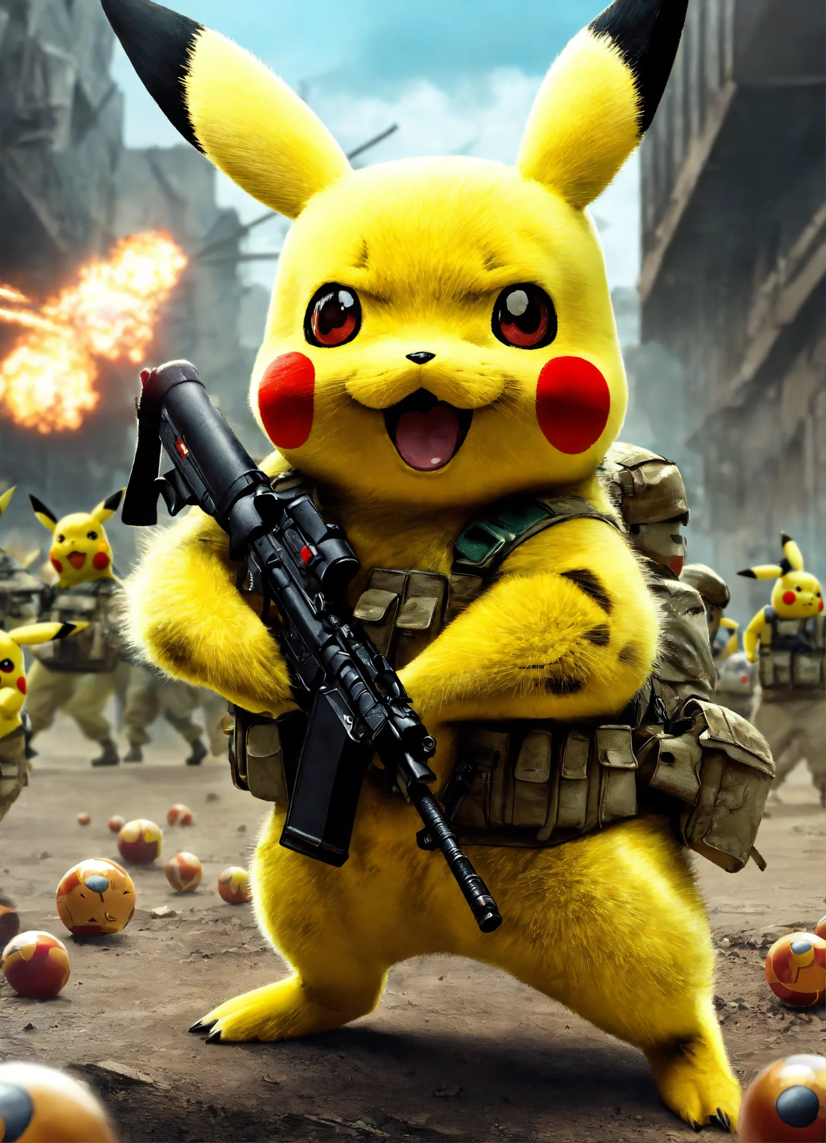 Lexica - Pikachu used in a war