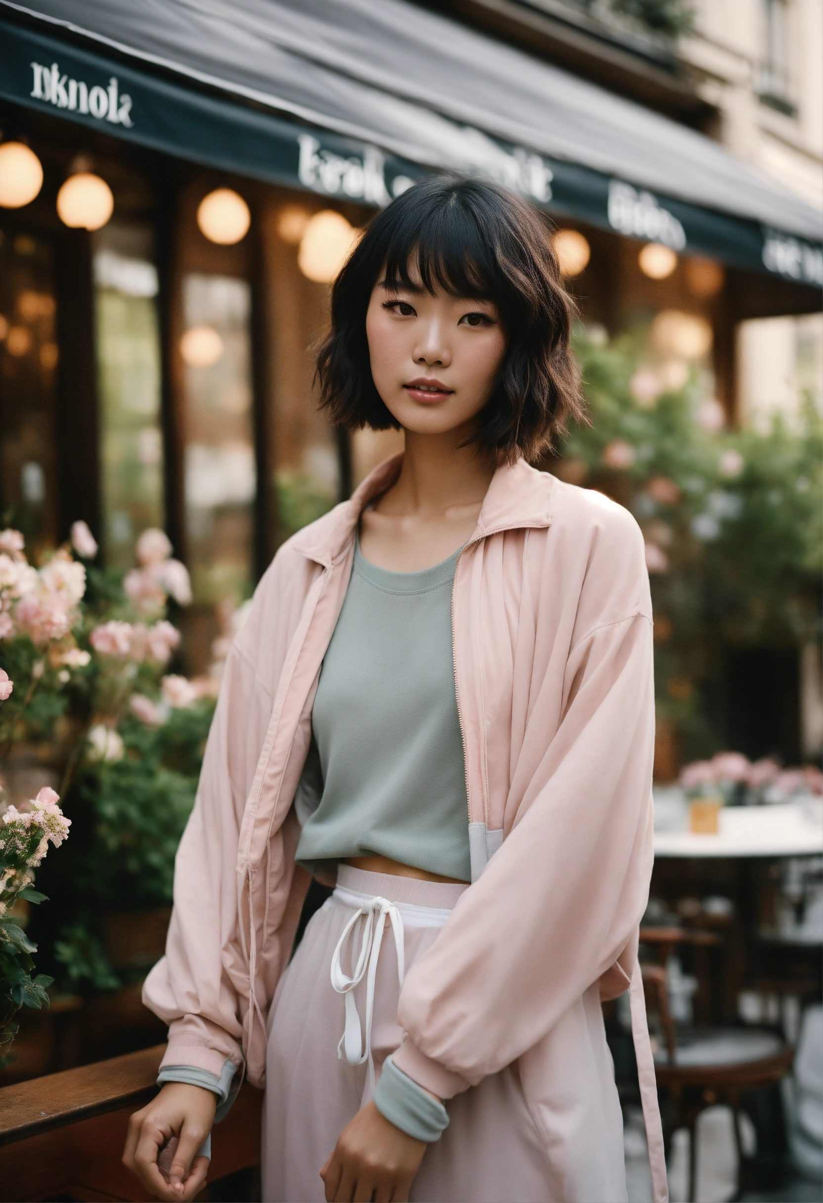 Lexica - Portrait of a beautiful Japanese fashion model with bob-cut ...