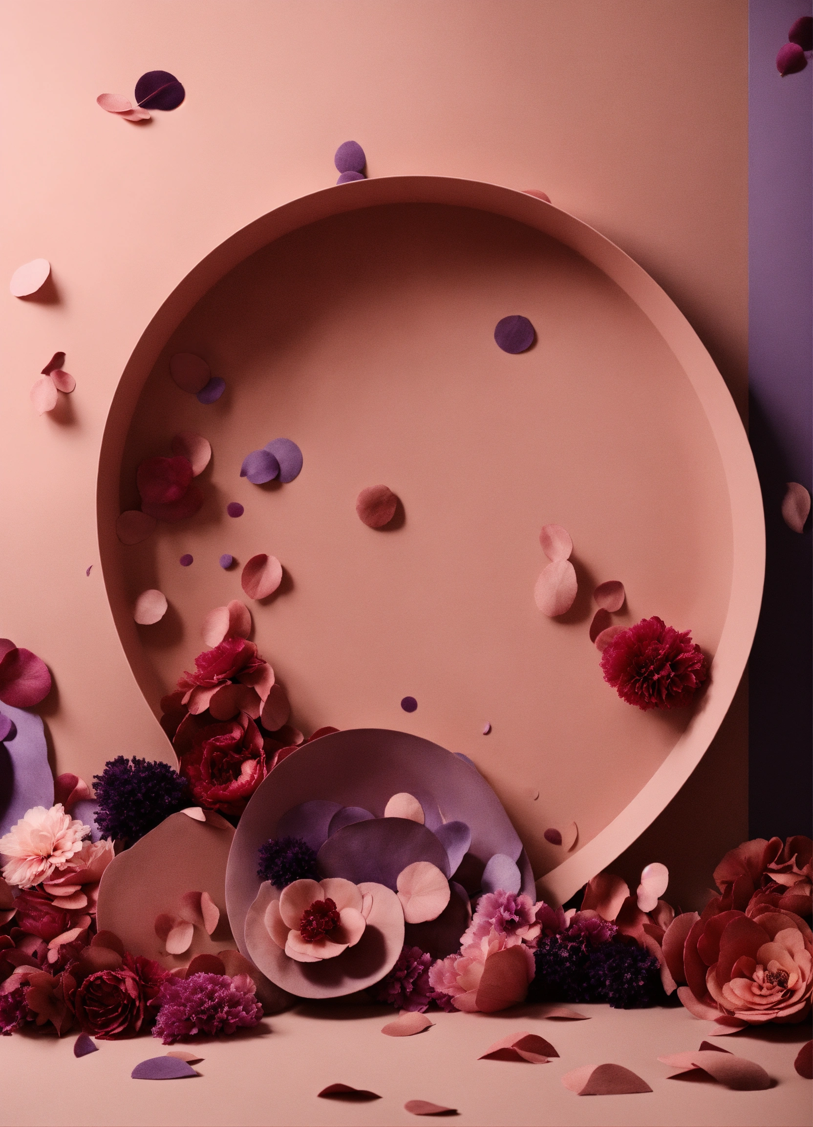Lexica - Muted tones of dusty pink and dark purple surreal combination ...