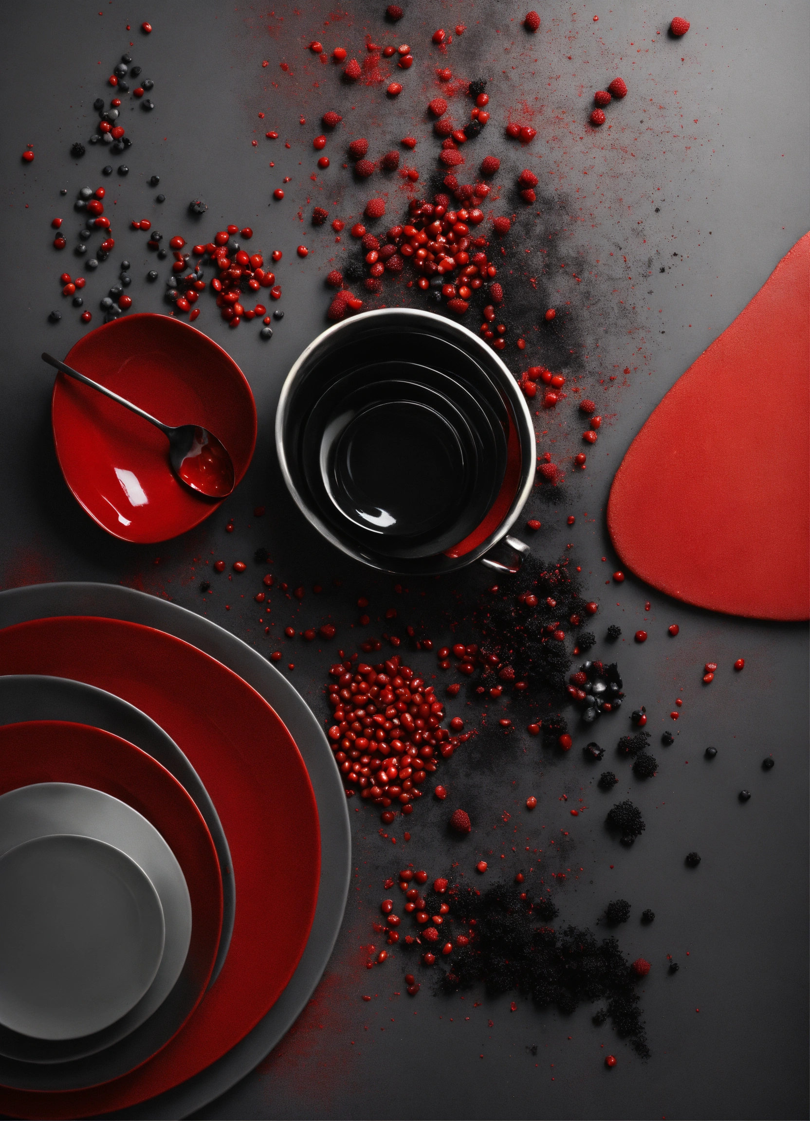 Lexica - Make an abstract image with a culinary theme in gray, black ...