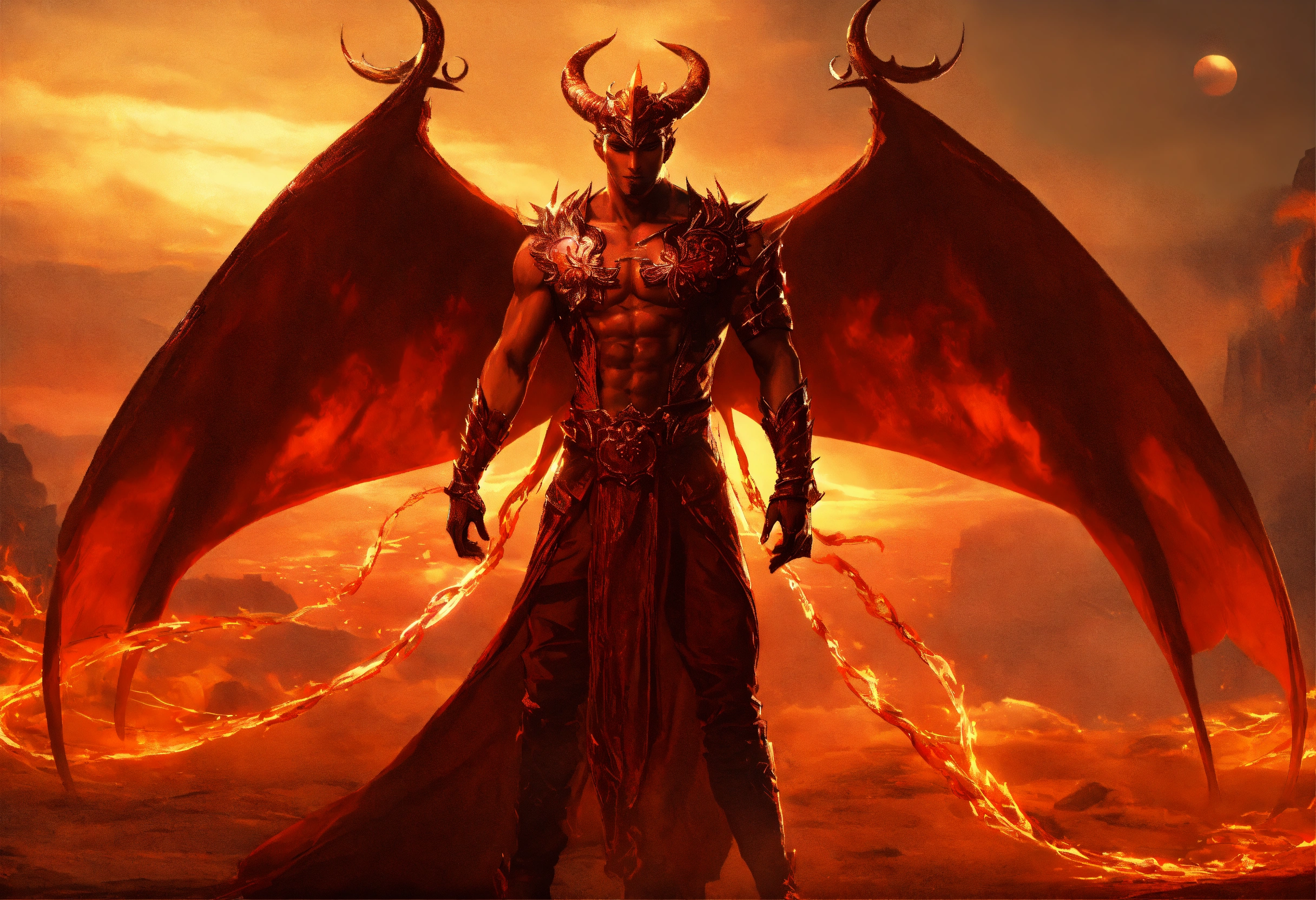Lexica - Lucifer, the scorching like the sun demon-like man, supermodel ...