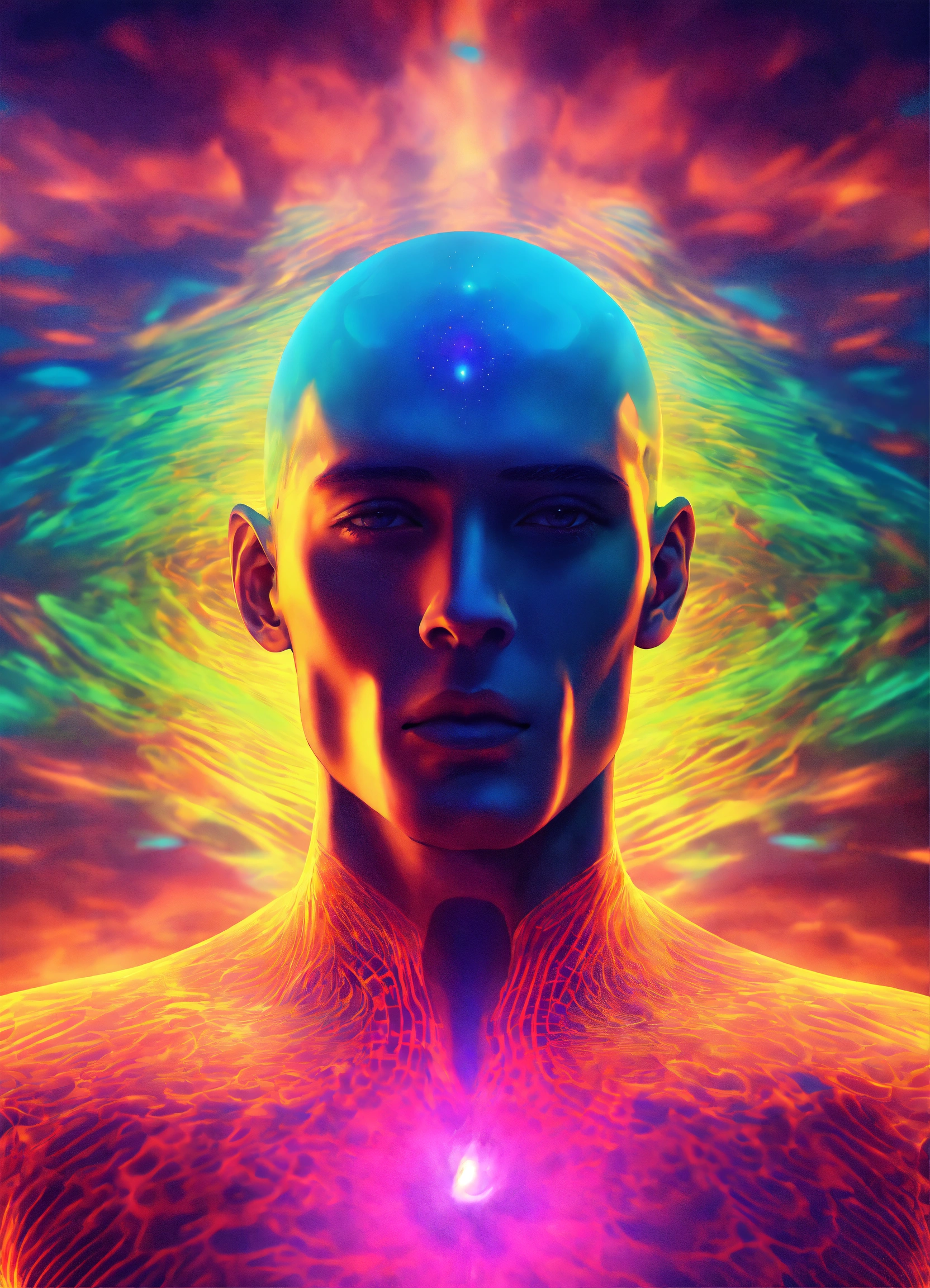 Lexica - The human soul, well built man standing looking at the camera ...