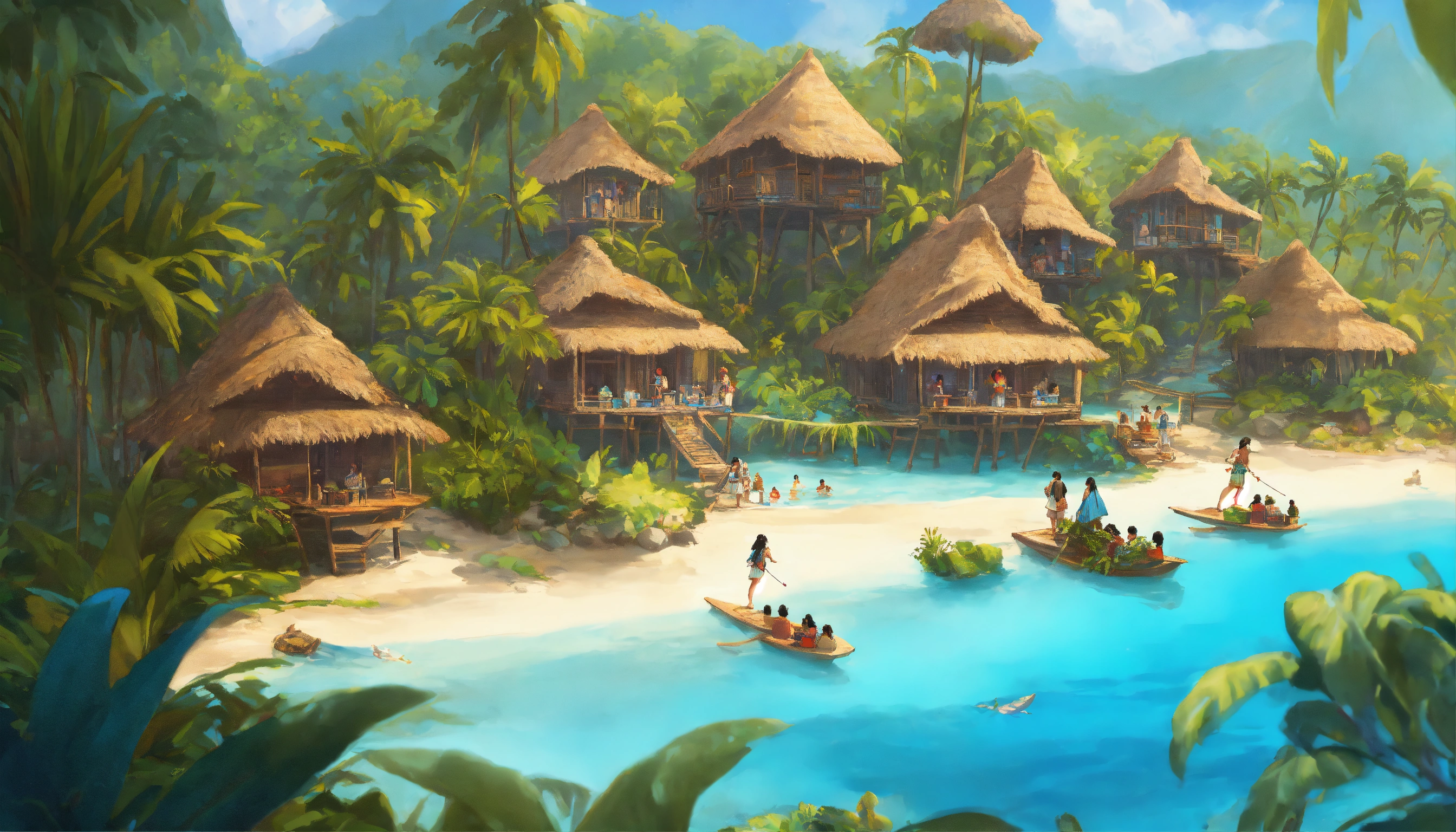 Lexica - Concept art of tropical village, Polynesian, fantasy, moana ...