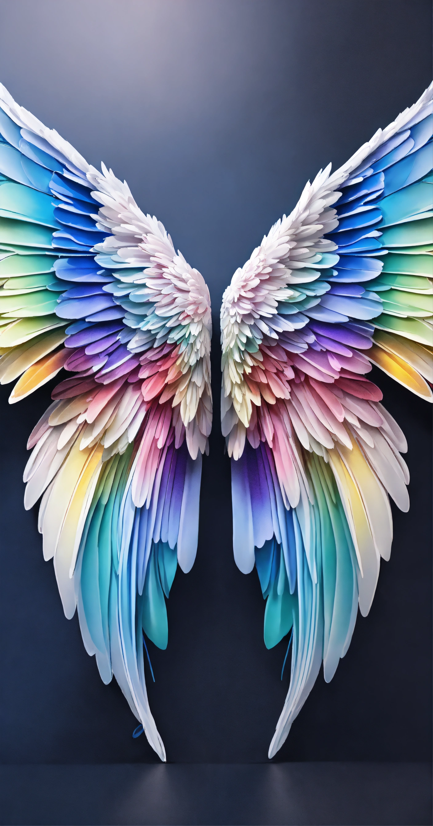 Lexica - Beautiful and perfect small angel wings in soft rainbow colors ...