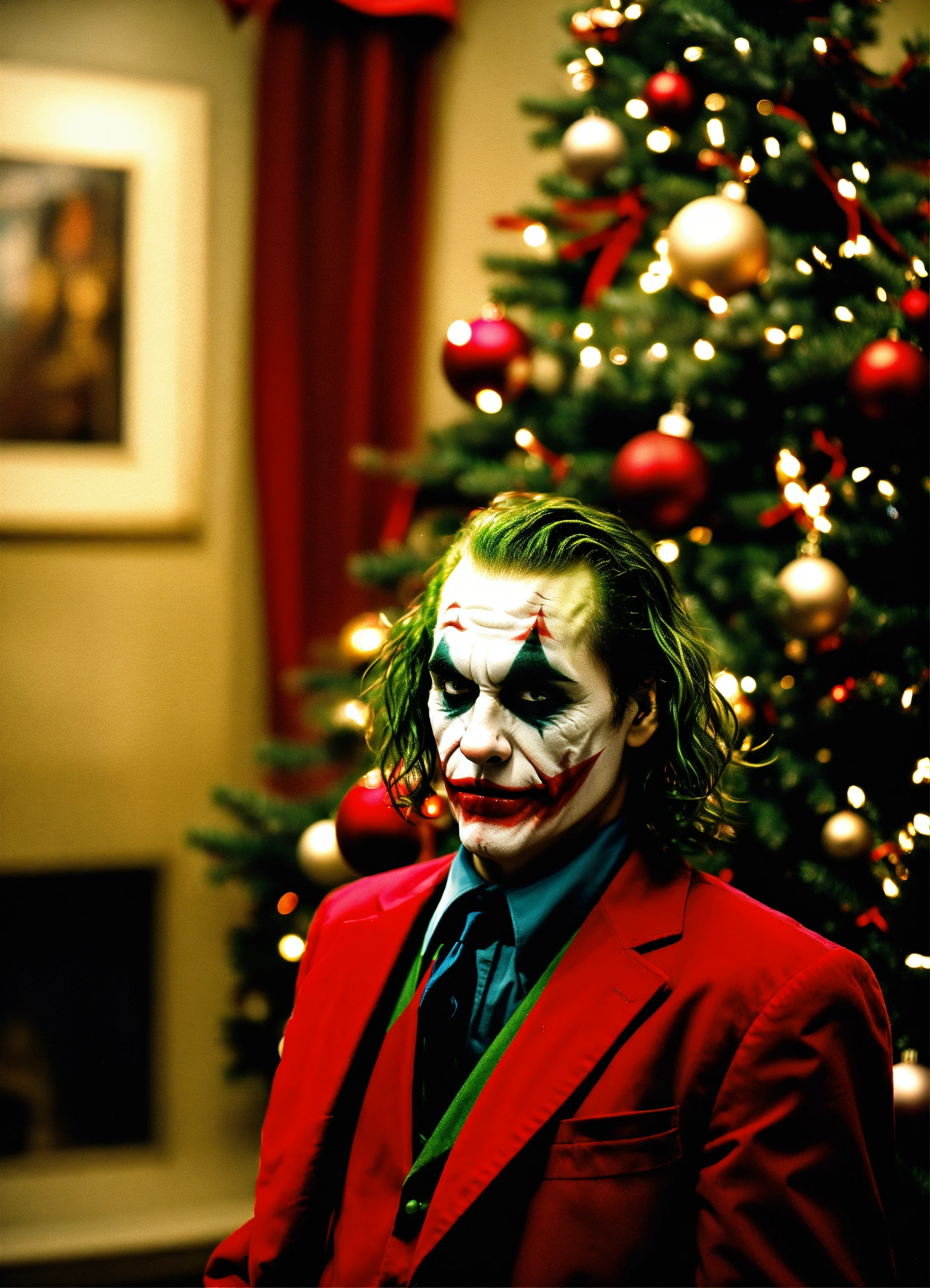 Lexica - The Joker, Christmas, christmas tree, 2000s movie, photography