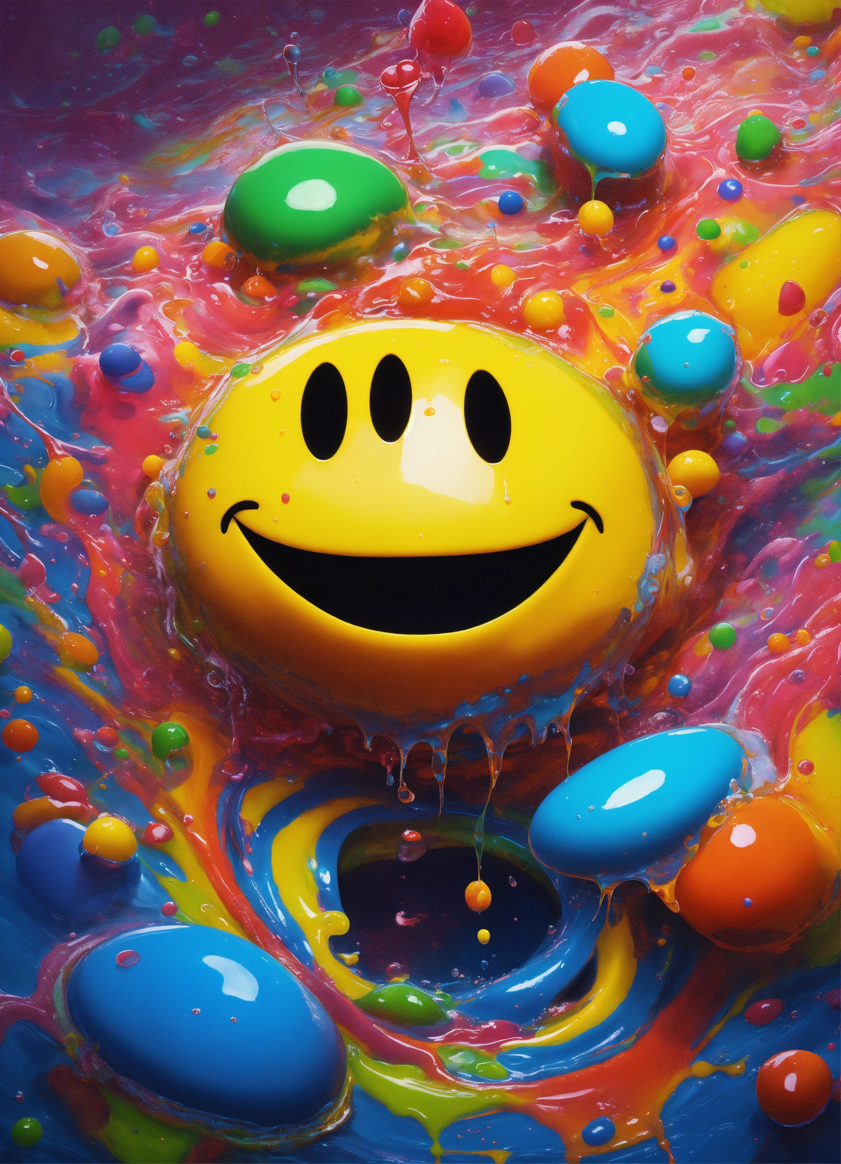Lexica - Splash art, a quirky liquid portrait of a smileynt , splash ...