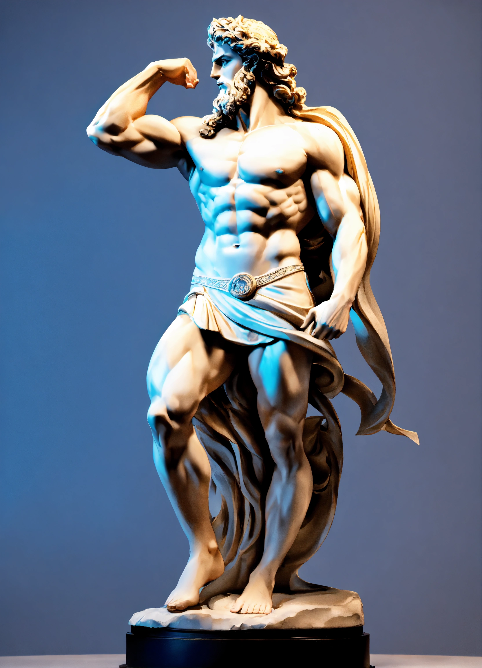 Lexica - A Statue from a muscular Greek god Statue with a wavey middel ...