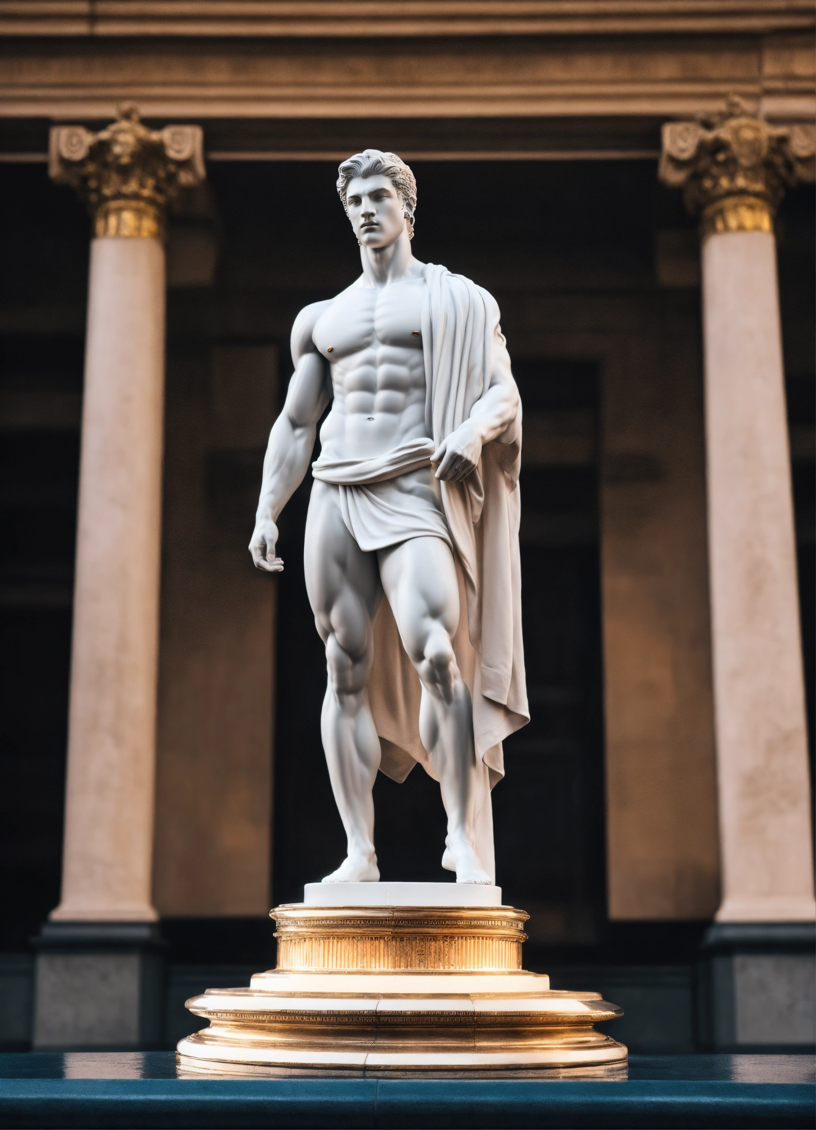 Lexica - A Statue from a muscular Greek god Statue with a wavey middel ...