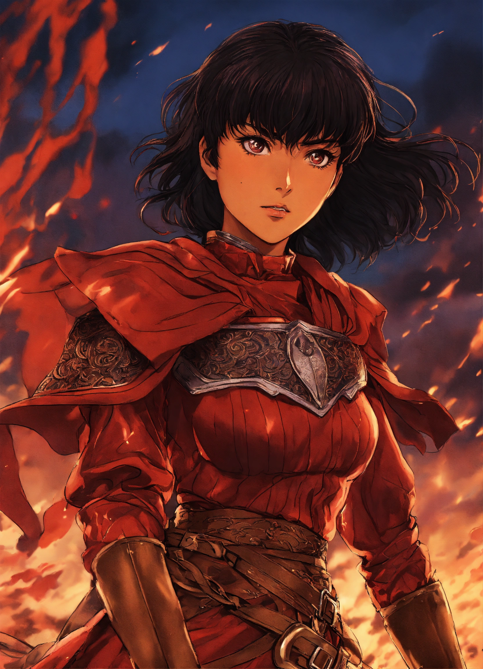Lexica - Anime art of Casca from Berserk, brown skin, fighting, 8k ...