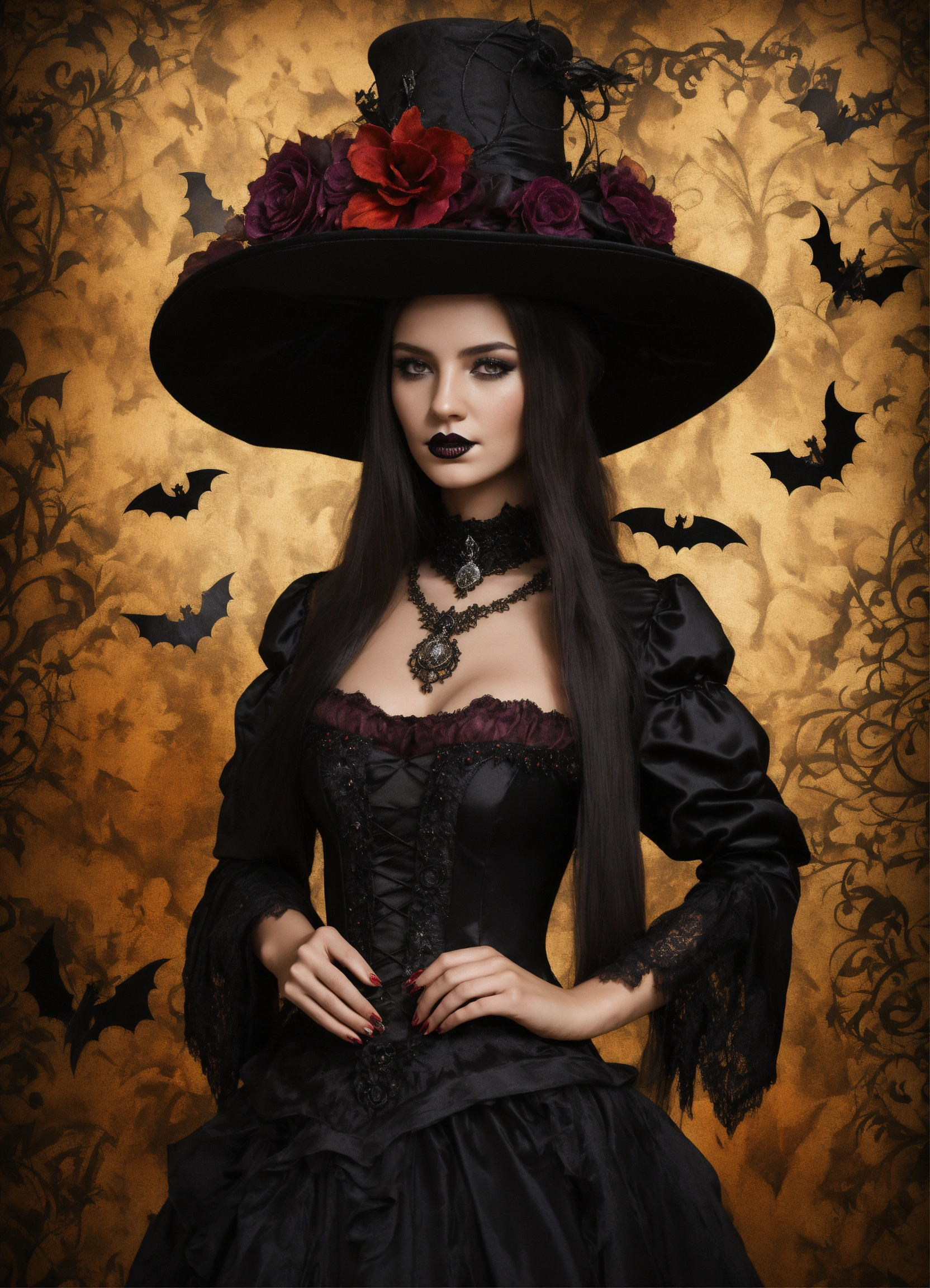 Lexica - Beautiful gothic 25 year old crowned princess of Halloween in ...