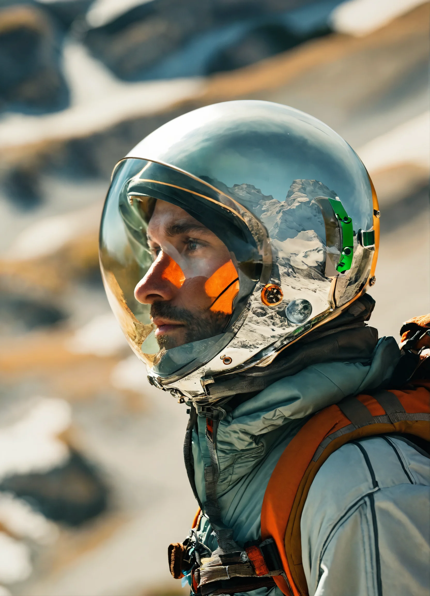 Lexica - Hiking. Transparent glass Helmet. Man on the moon . Cyborg ...