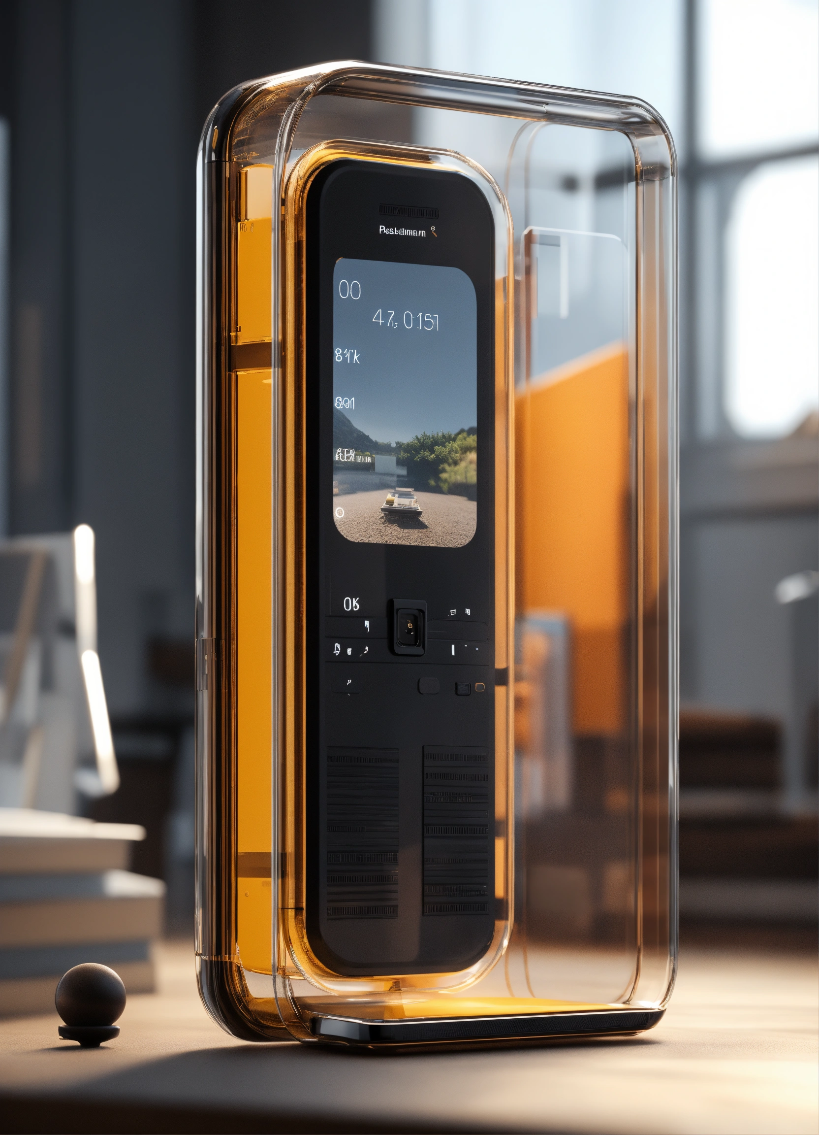 Lexica - A see through polycarbonate phone, render, designed by Dieter ...