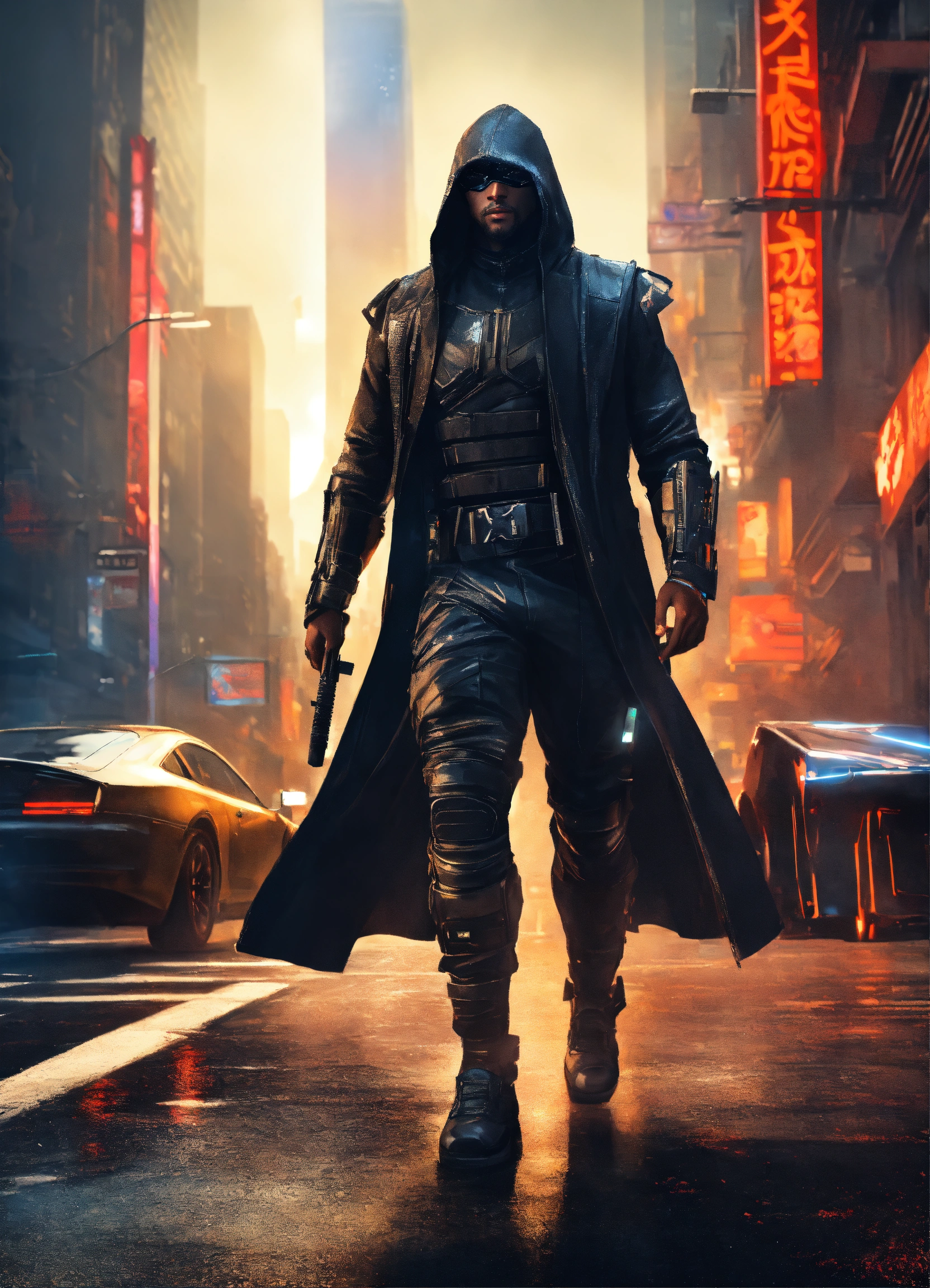 Lexica - Full body of a Handsome athletic black man, a male ninja a ...