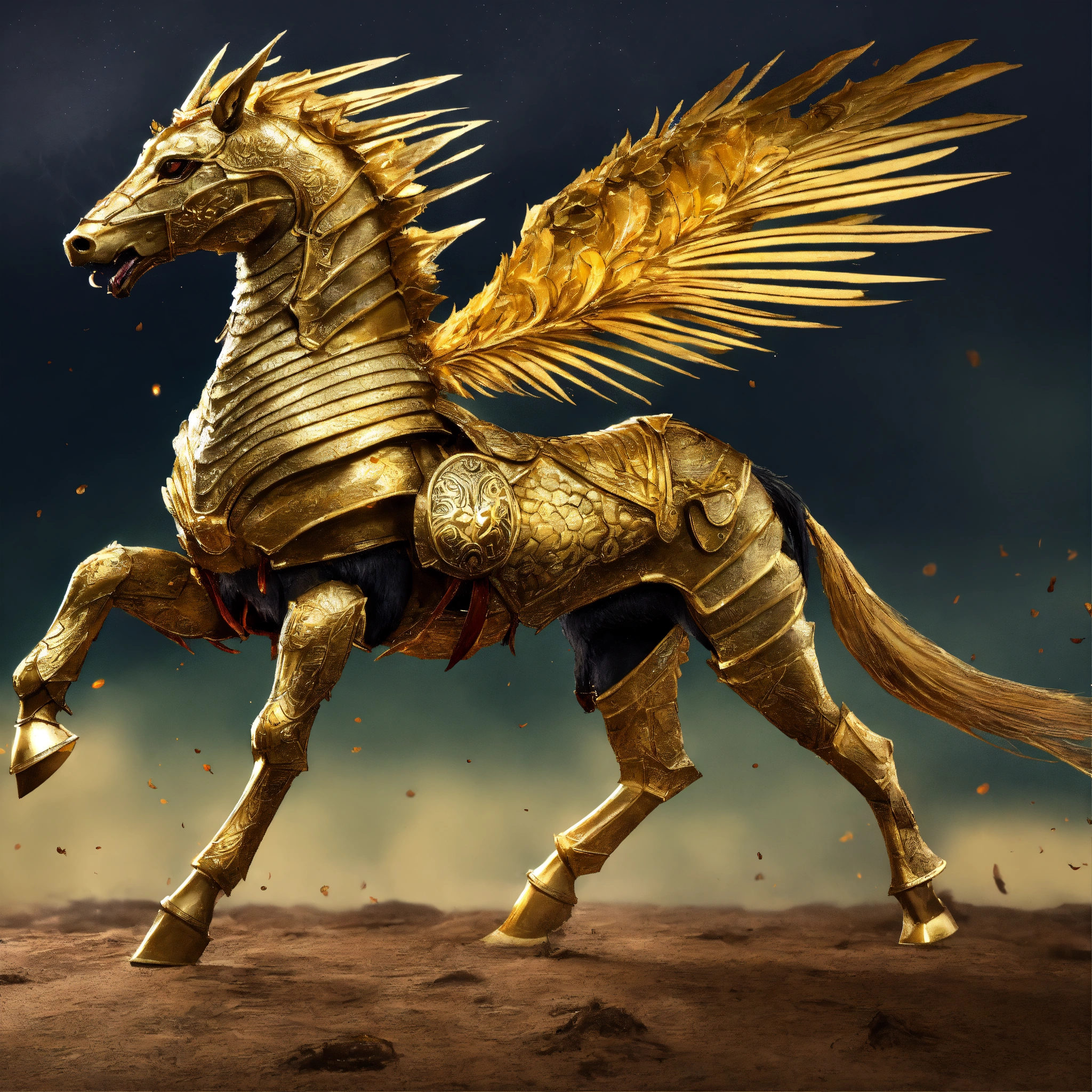 Lexica - Draw a locust in the shape of a horse prepared for battle. On ...