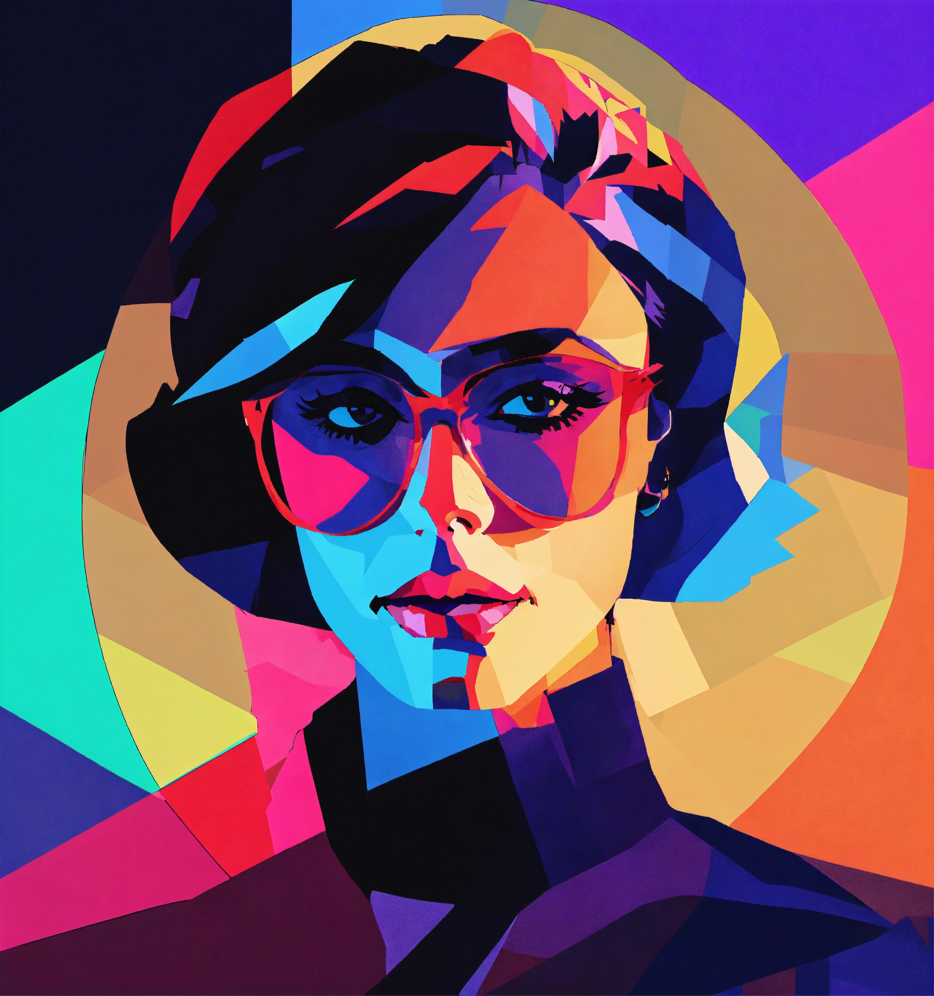 Lexica - Simplified abstract illustration of close up portrait of ...