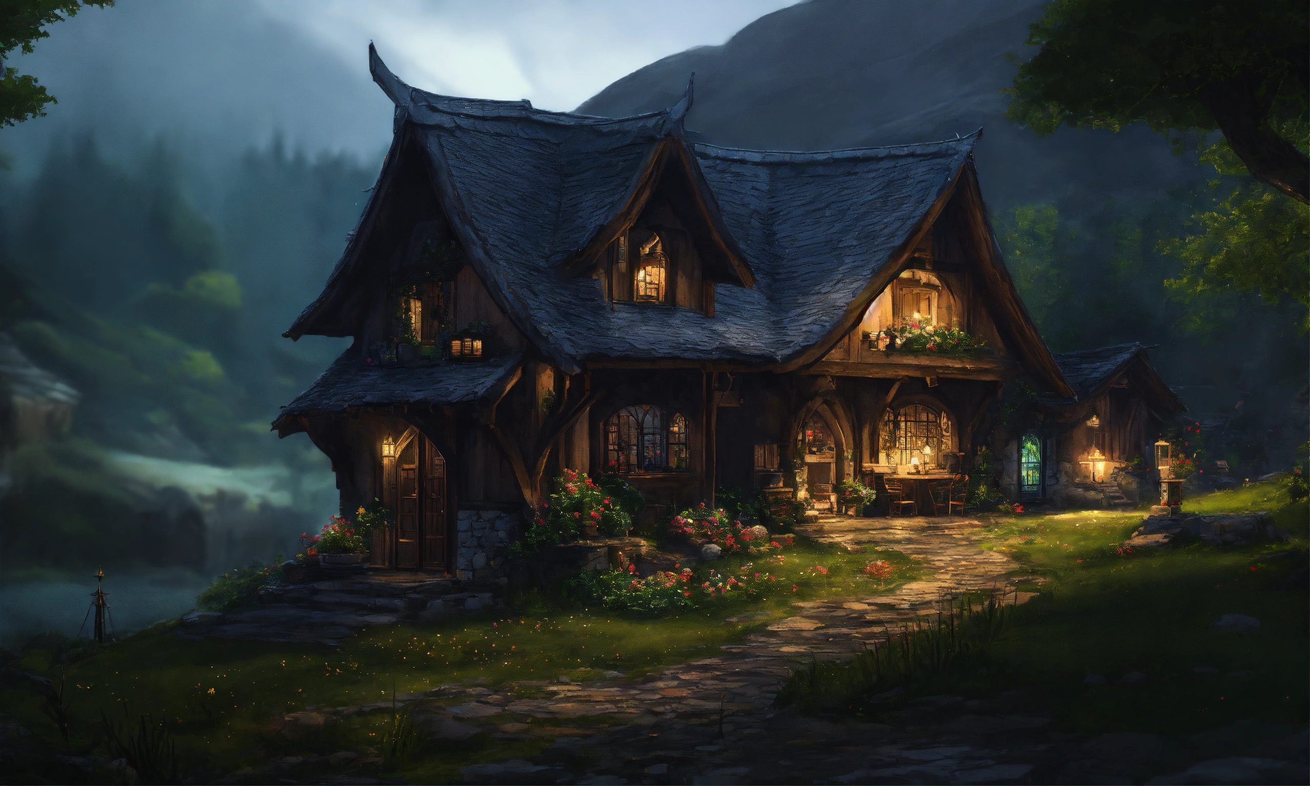 Lexica - Epic beautiful shot of a ultra detailed and very small house ...