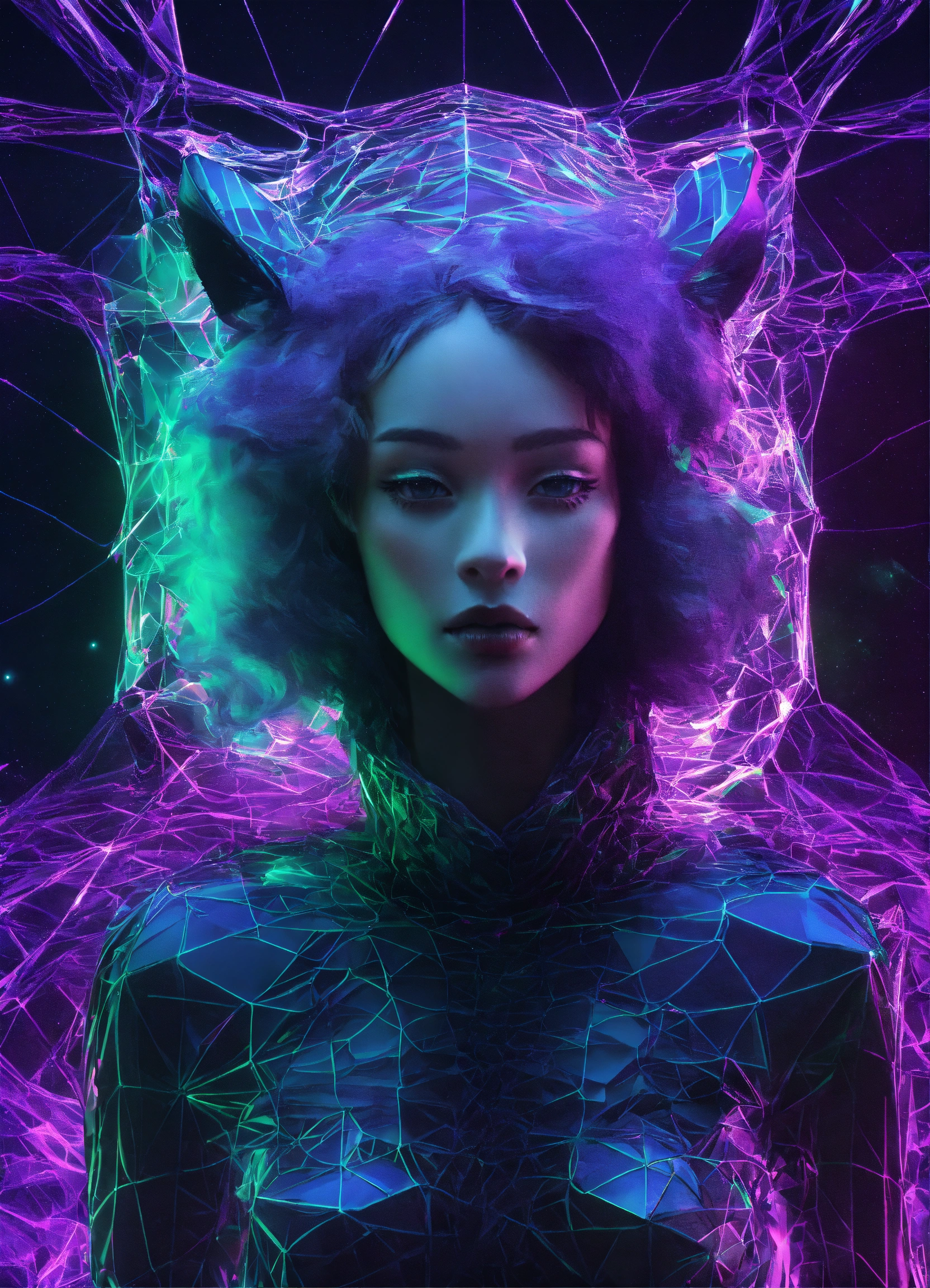 Lexica - Woman made out of clouds riding a tiger in space ultra ...