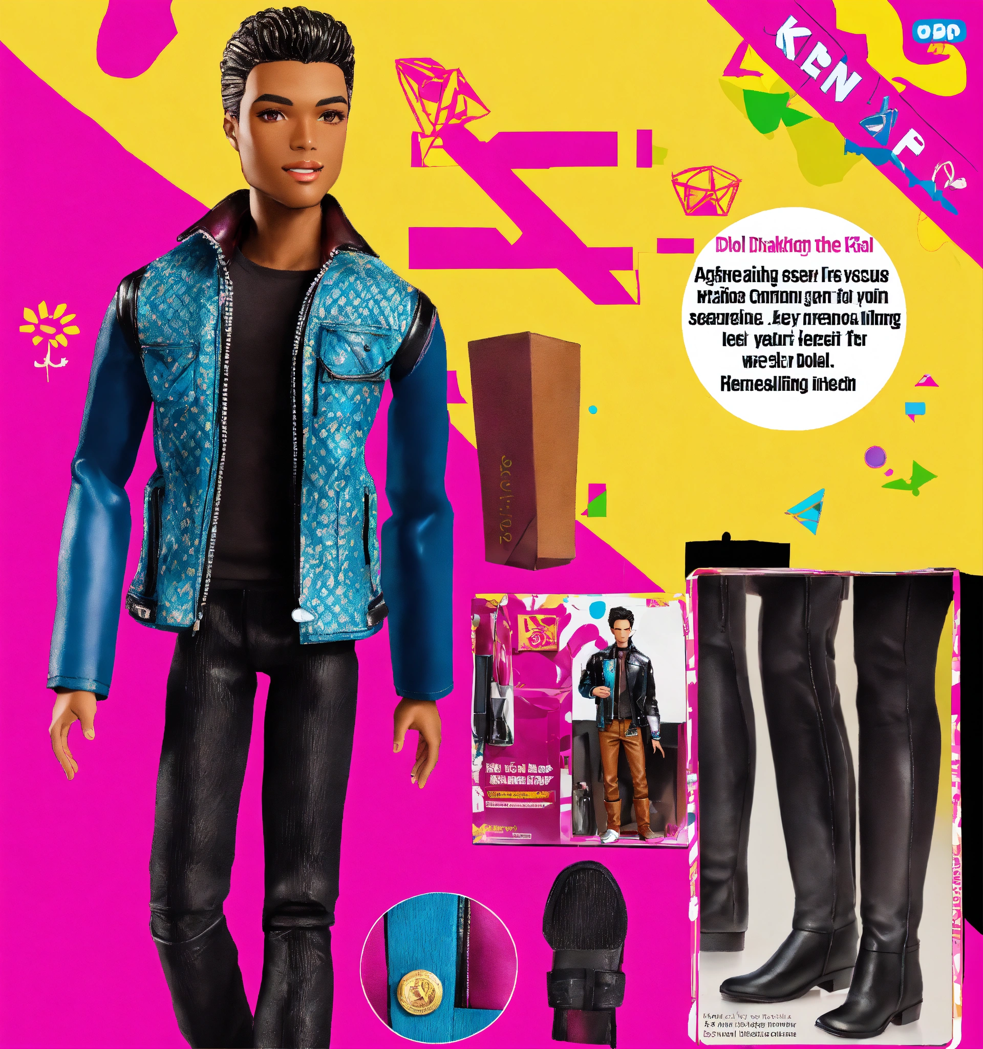 Lexica - Design the packaging for a Ken doll in a stylish, black ...