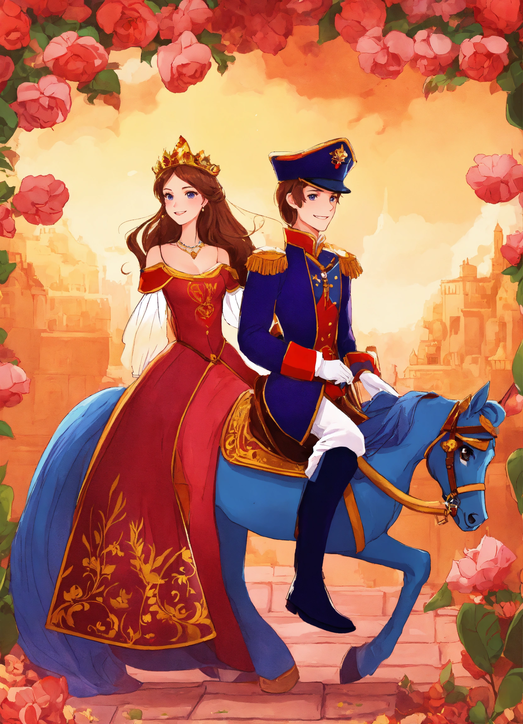 Lexica - Couple prince and princess who makes riding digital illustration