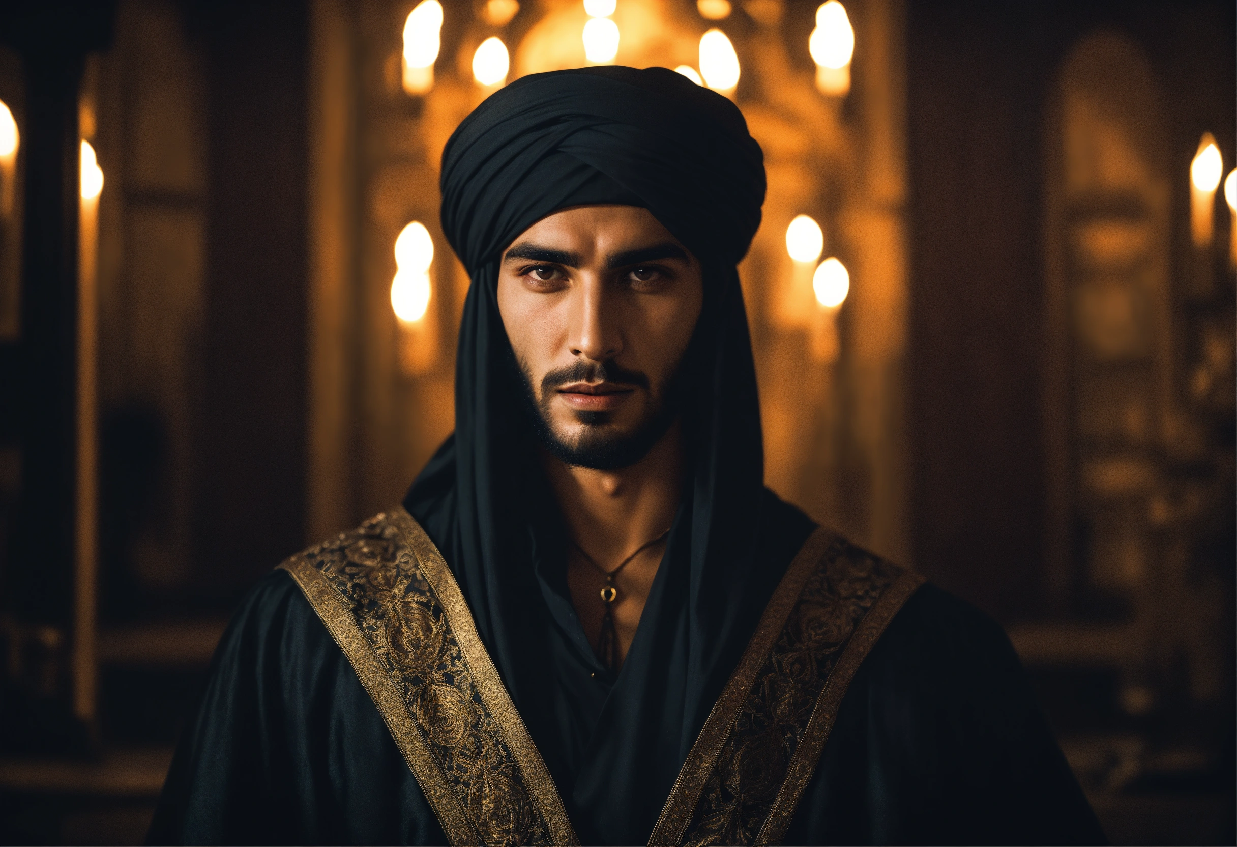 Lexica - Portrait of a young handsome evil Middle Eastern sorcerer with ...