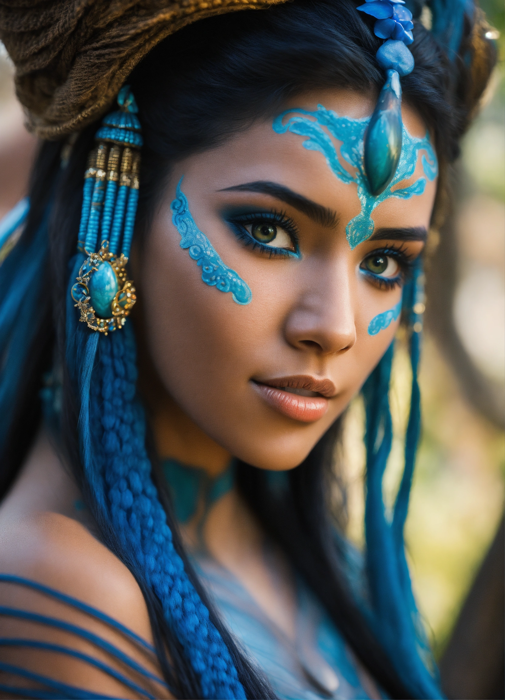 Lexica - Exotic Latina with beautiful eyes wearing blue skin like from ...