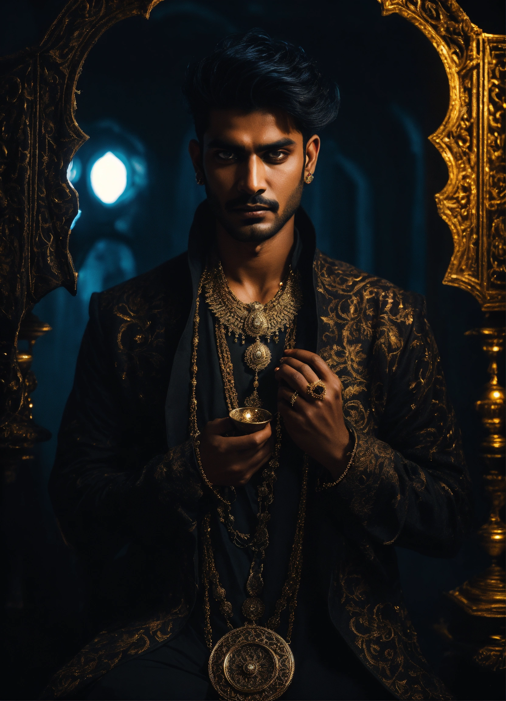 Lexica - Dark and cinematic fantasy portrait of a young and handsome ...