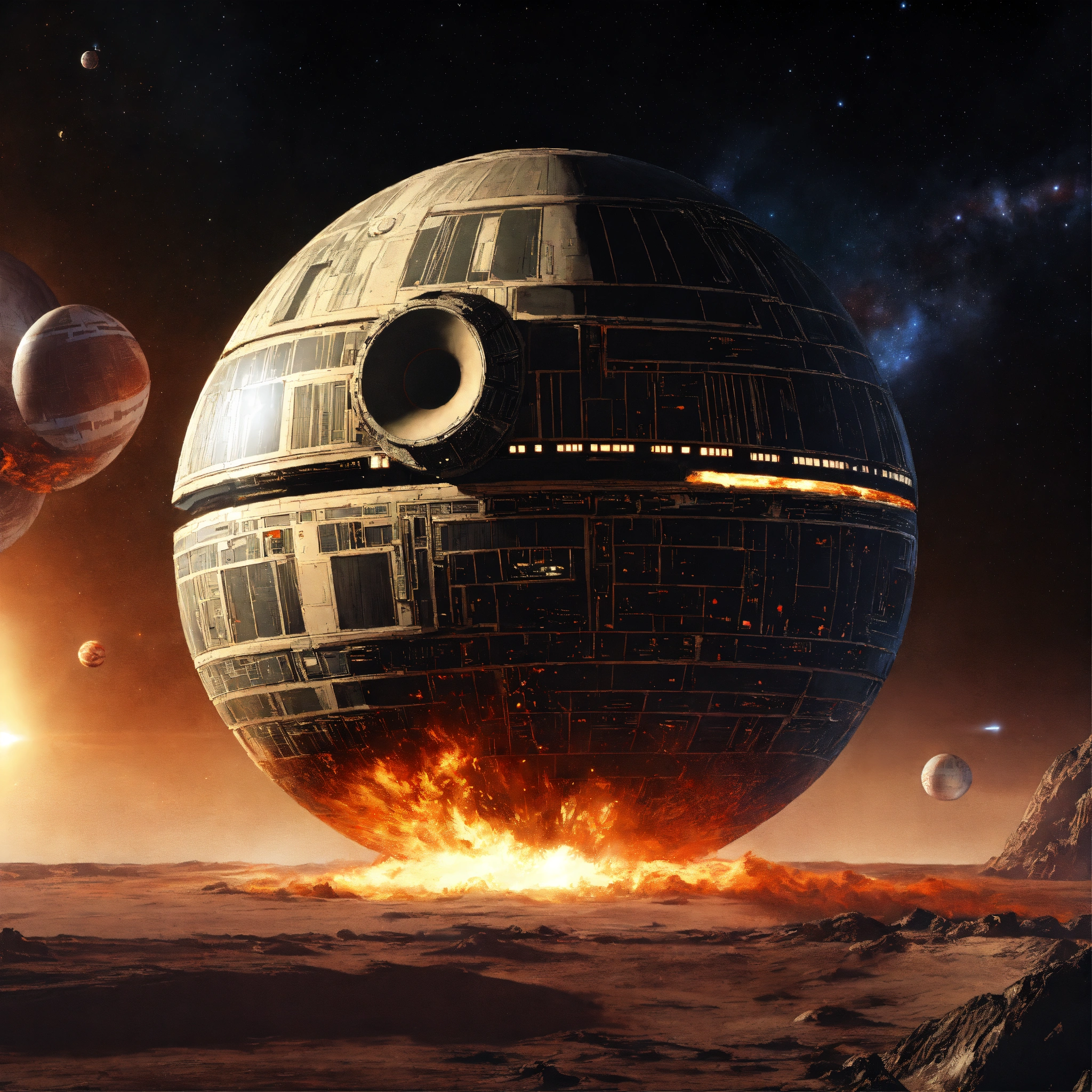 Lexica - Star Wars death star destroying Jupiter, 8k