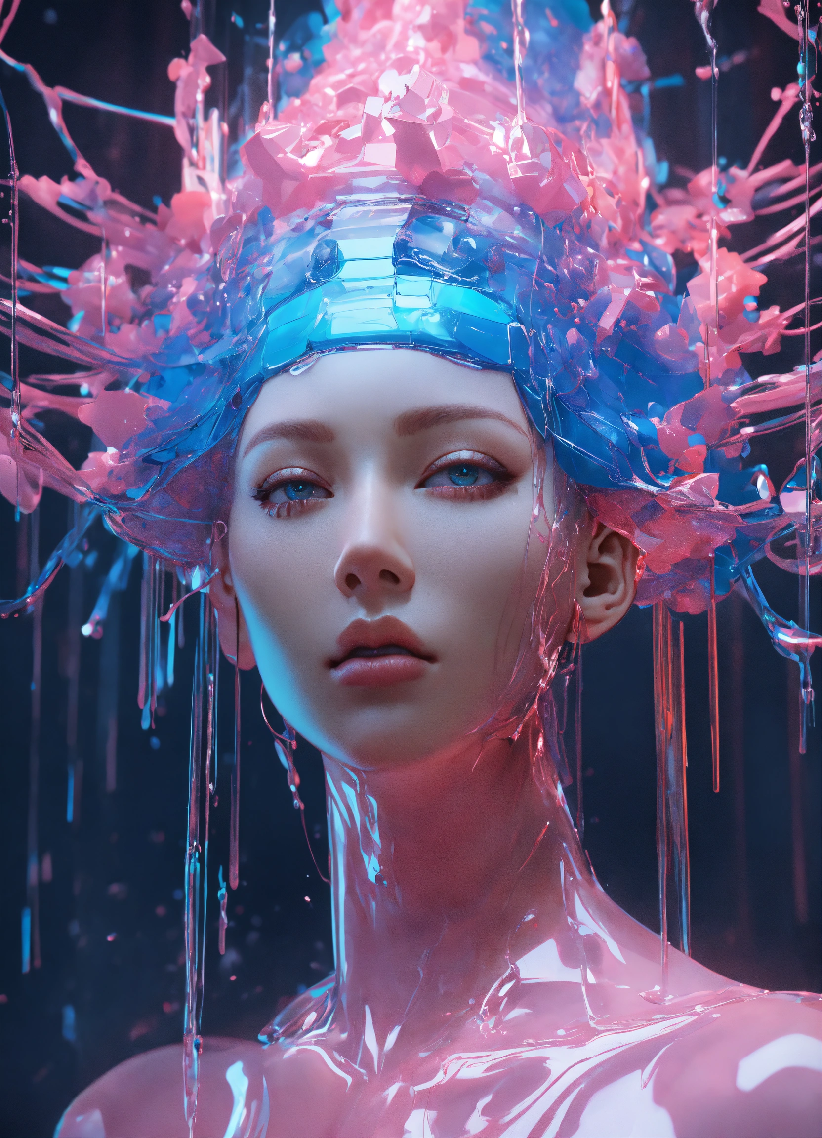 Lexica - Epic 3 d abstract sculpture, perlin mesh liquid headdress, 2 0 ...