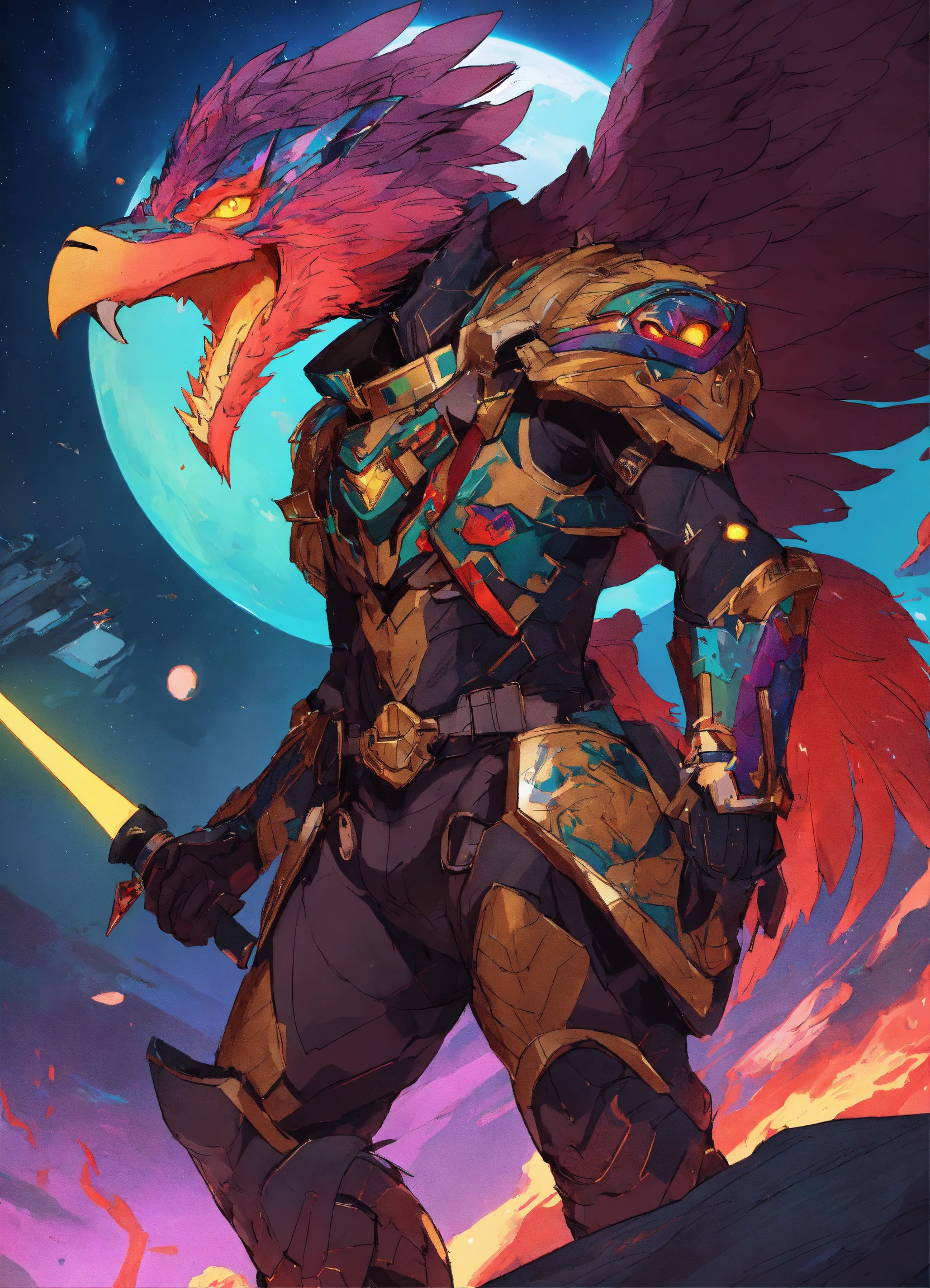 Lexica - Male werewolf raven dragon humanoid in full body photo of a ...