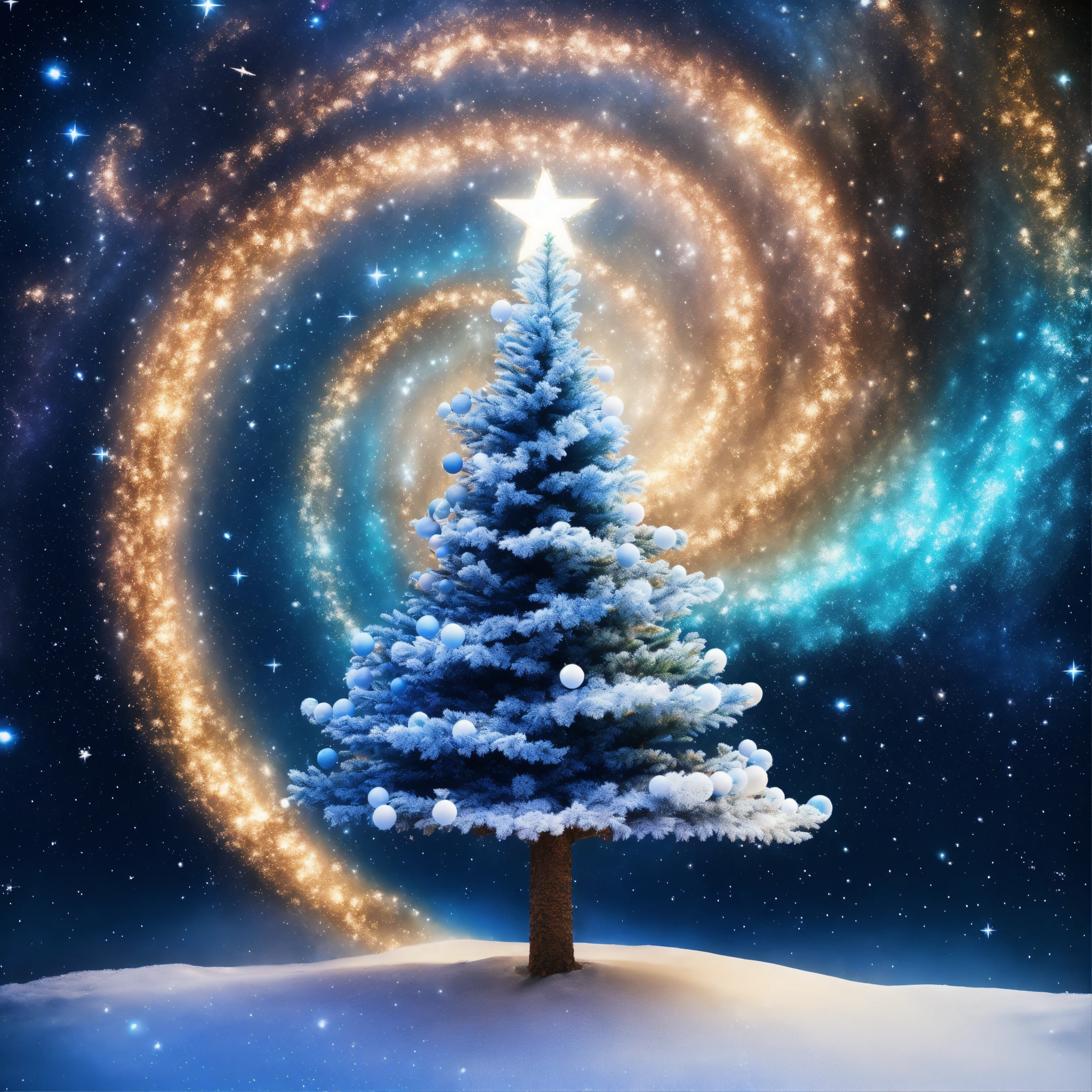 Lexica - Christmas tree , spiral, universe,galaxy, stars, white ...