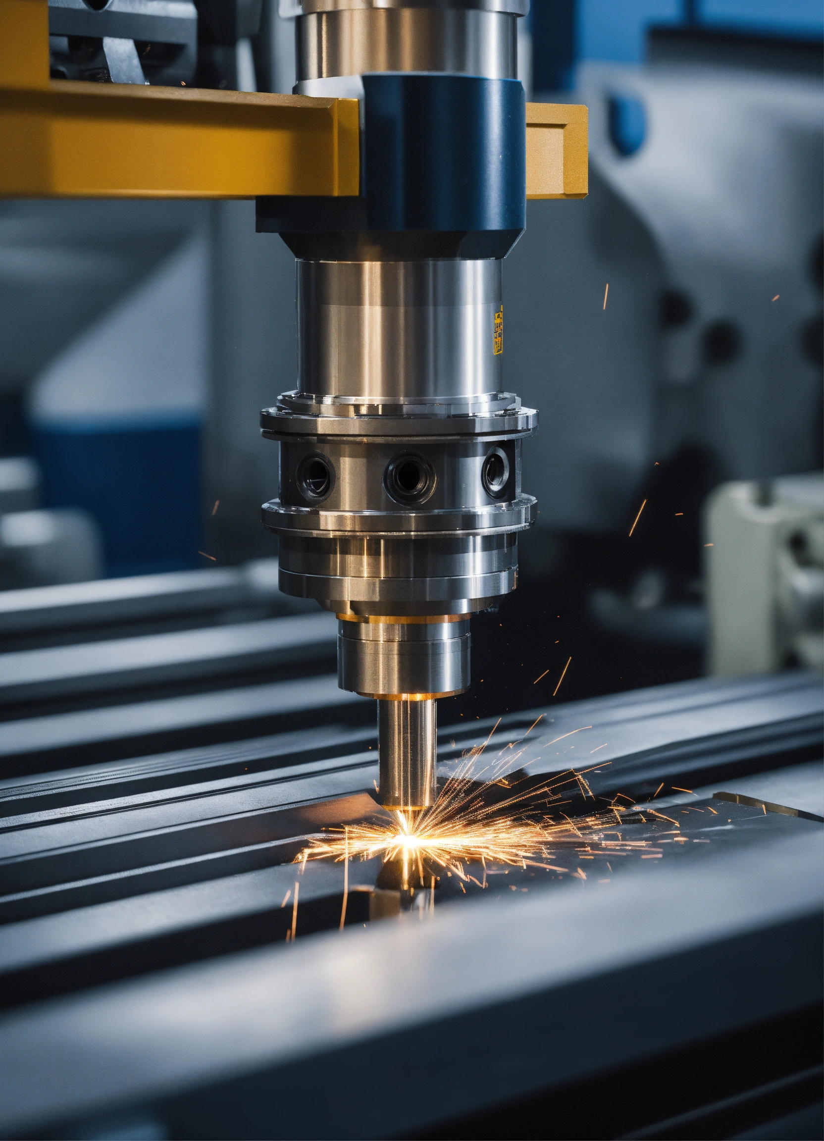 Lexica - Generate a detailed image of a group of end mills inside a CNC ...