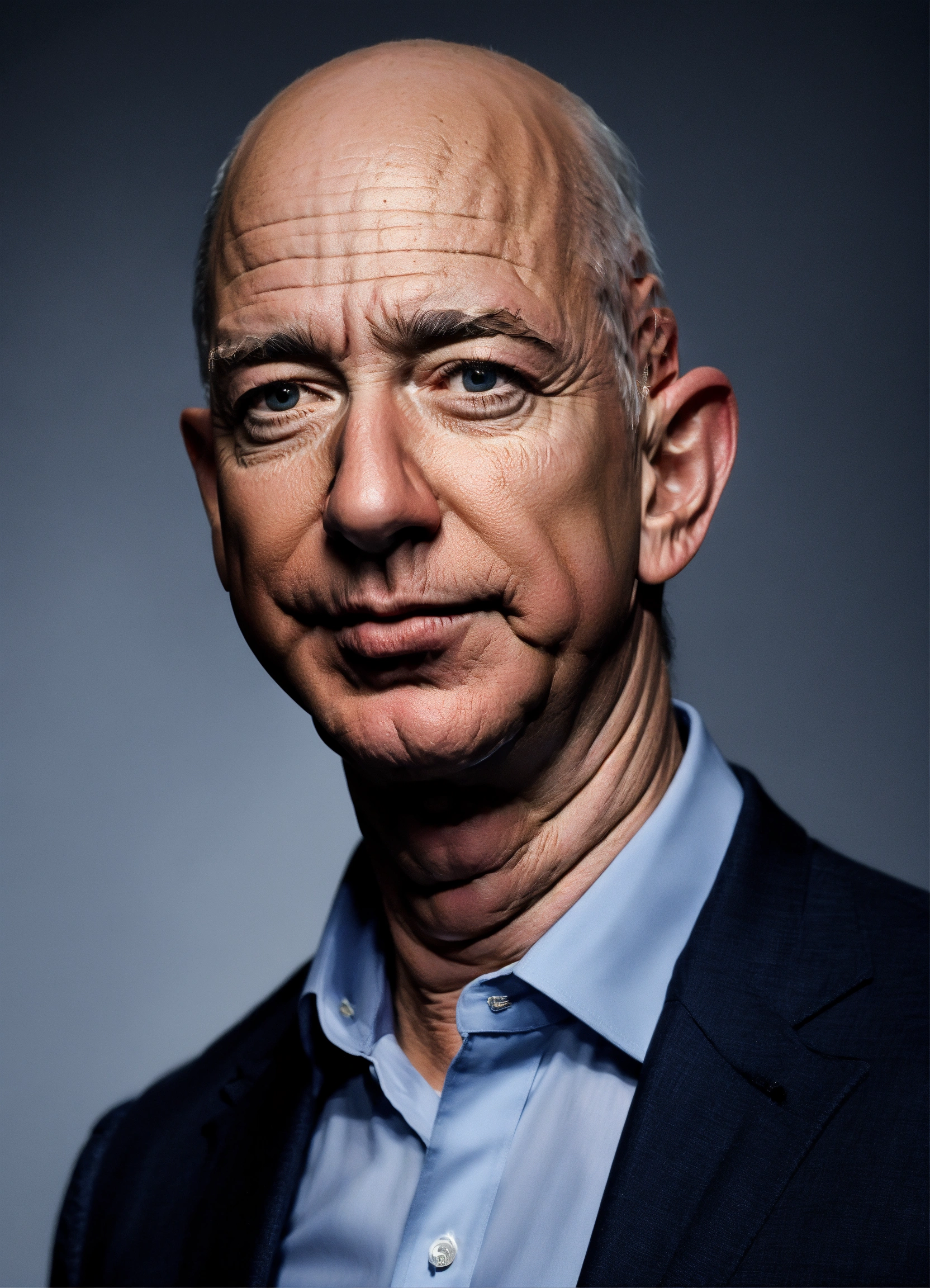 Lexica - Jeff bezos, black background, evil