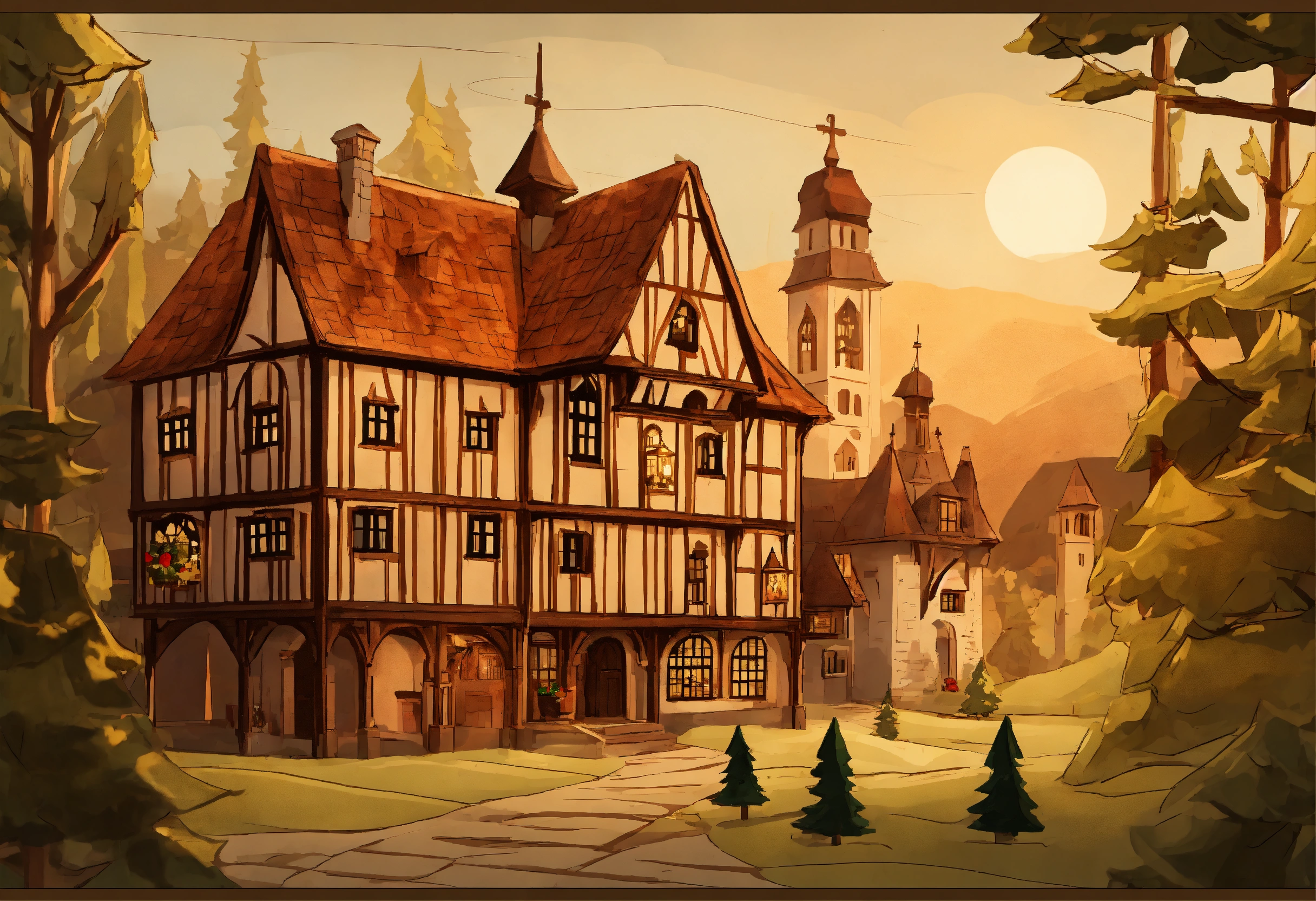 Lexica - Wood kraft layered Christmas Candle Holder Ornament Forest ...