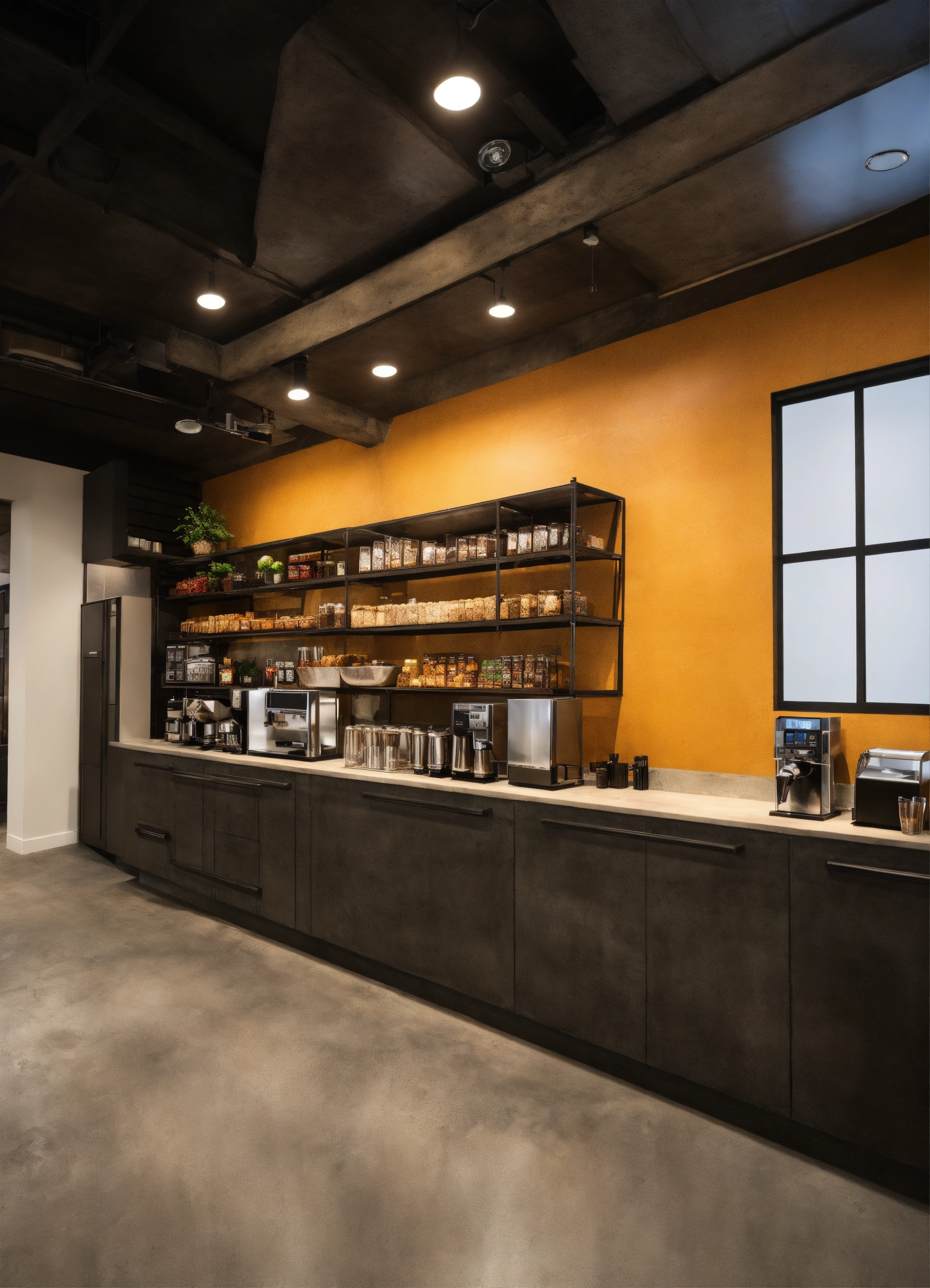 Lexica - A self serve breakroom snack bar with snacks on an easy to reach shelf for employees to ...