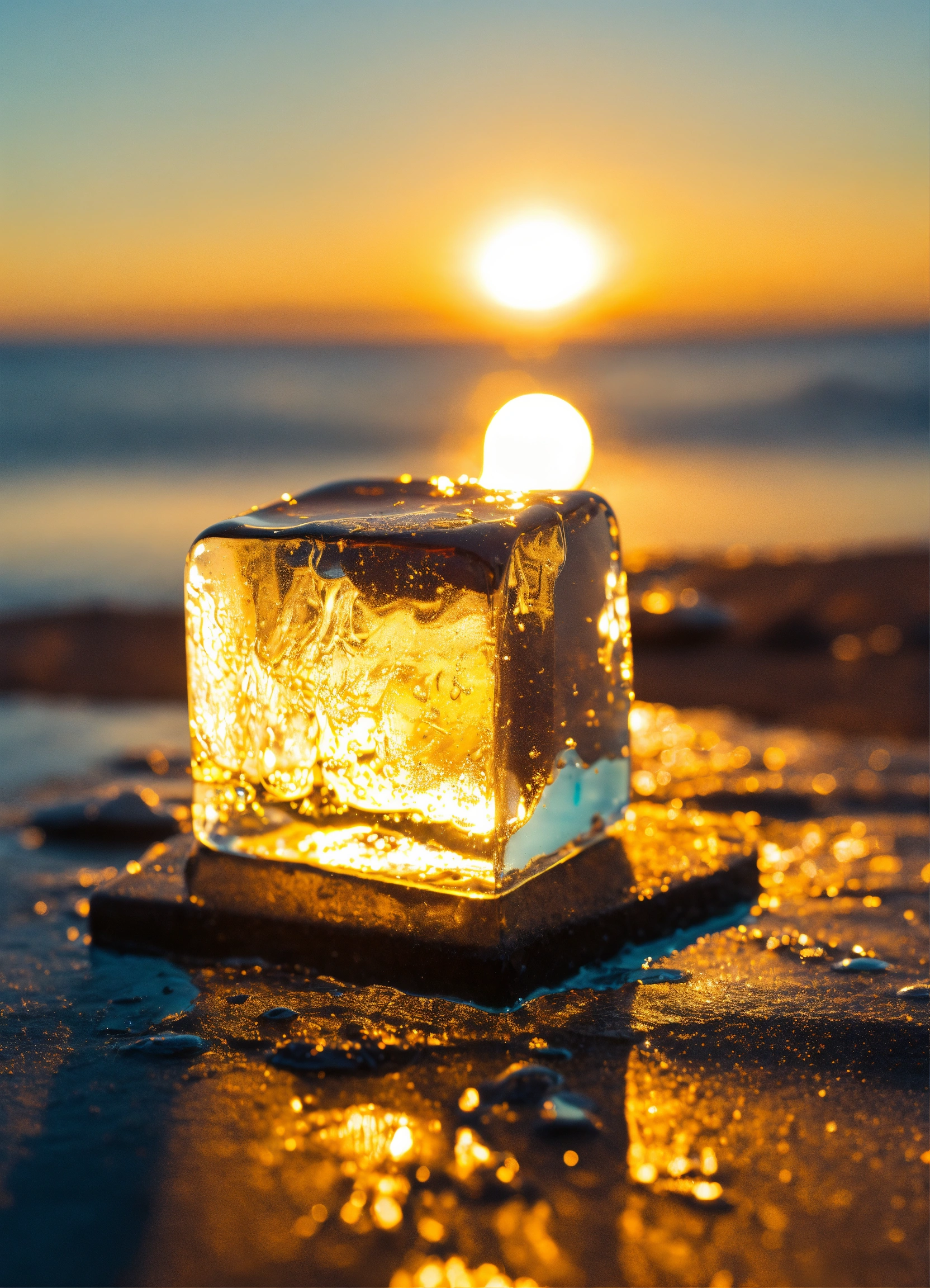 Lexica - Ice cube melting in the sun