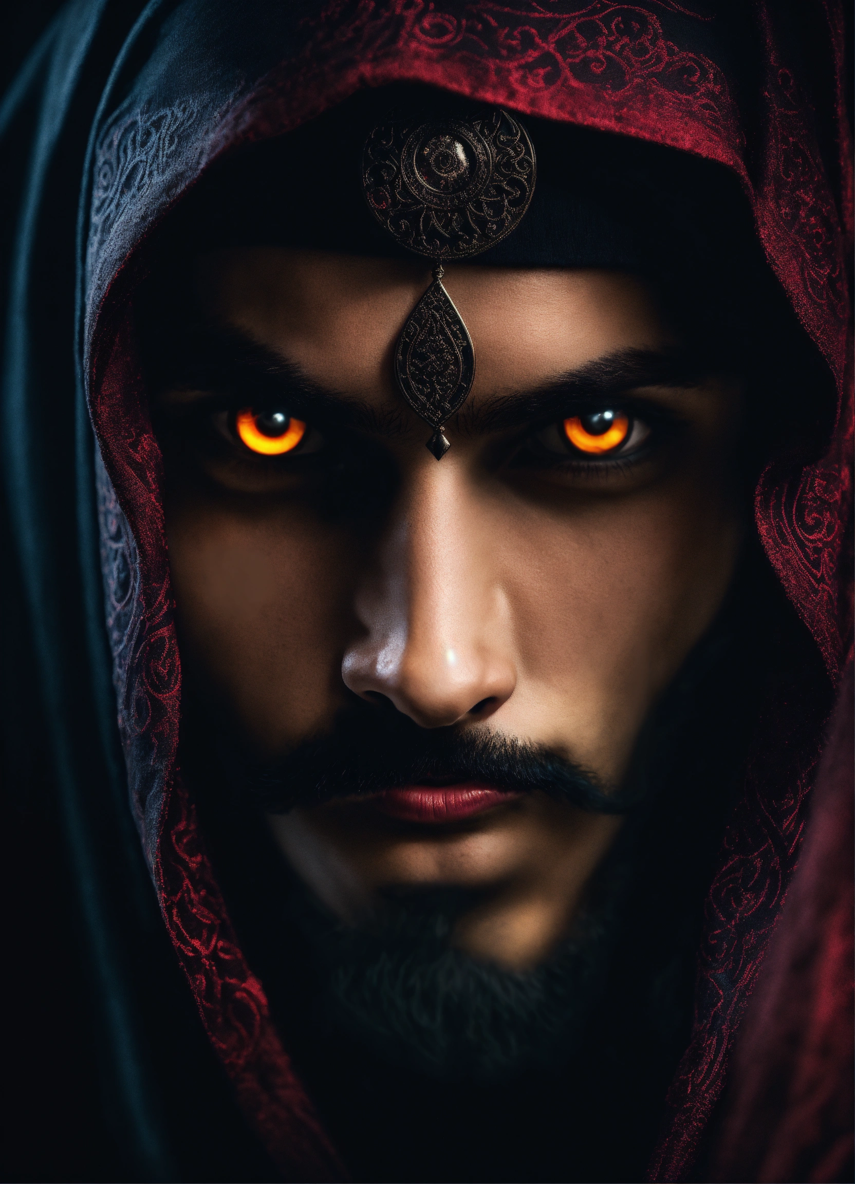 Lexica - Dark, mysterious and dramatic headshot of a young handsome ...