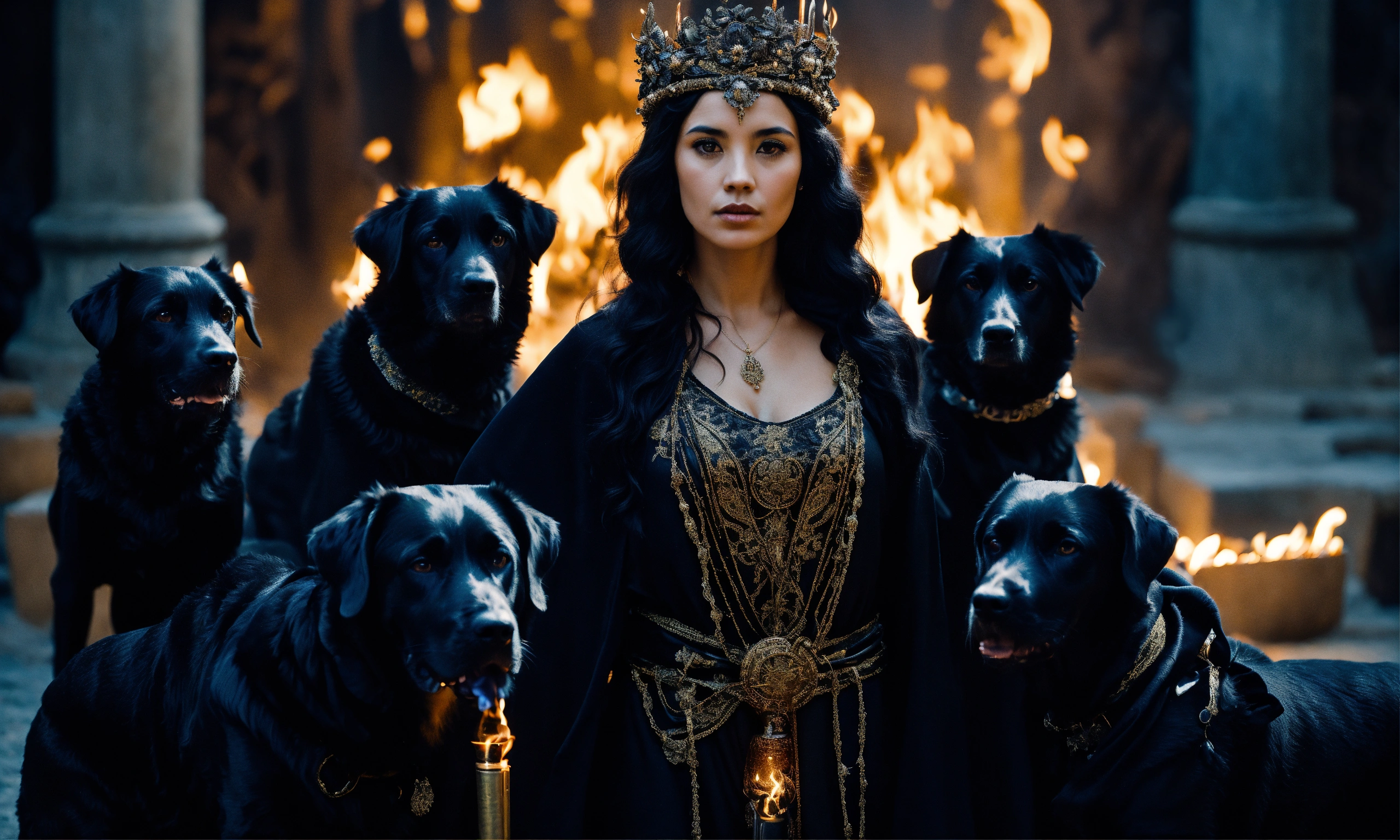 Lexica - Greek mythology, goddess Hecate in the underworld, black hair ...
