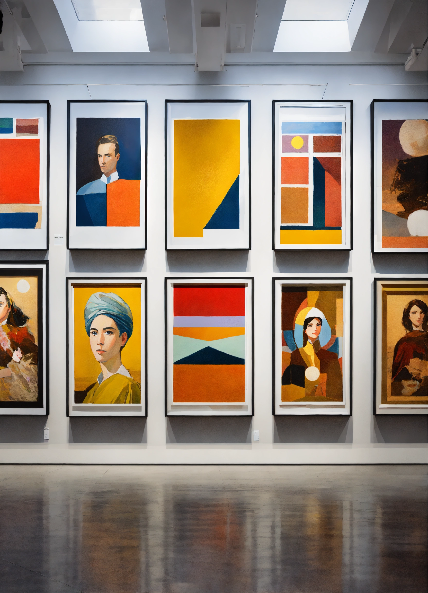 Lexica - A billboard wall of art posters and framed portraits by ...