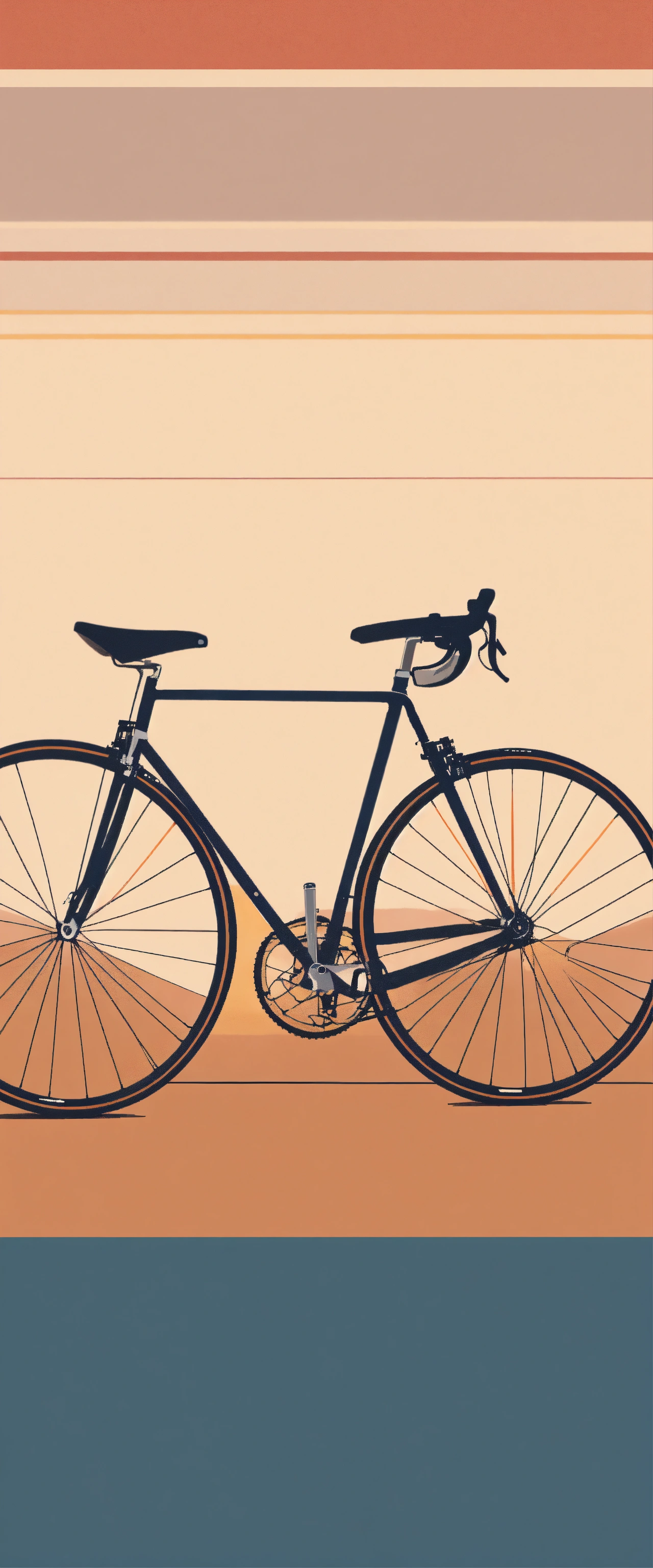 Lexica - A minimalistic illustration of a vintage road bike, capturing ...