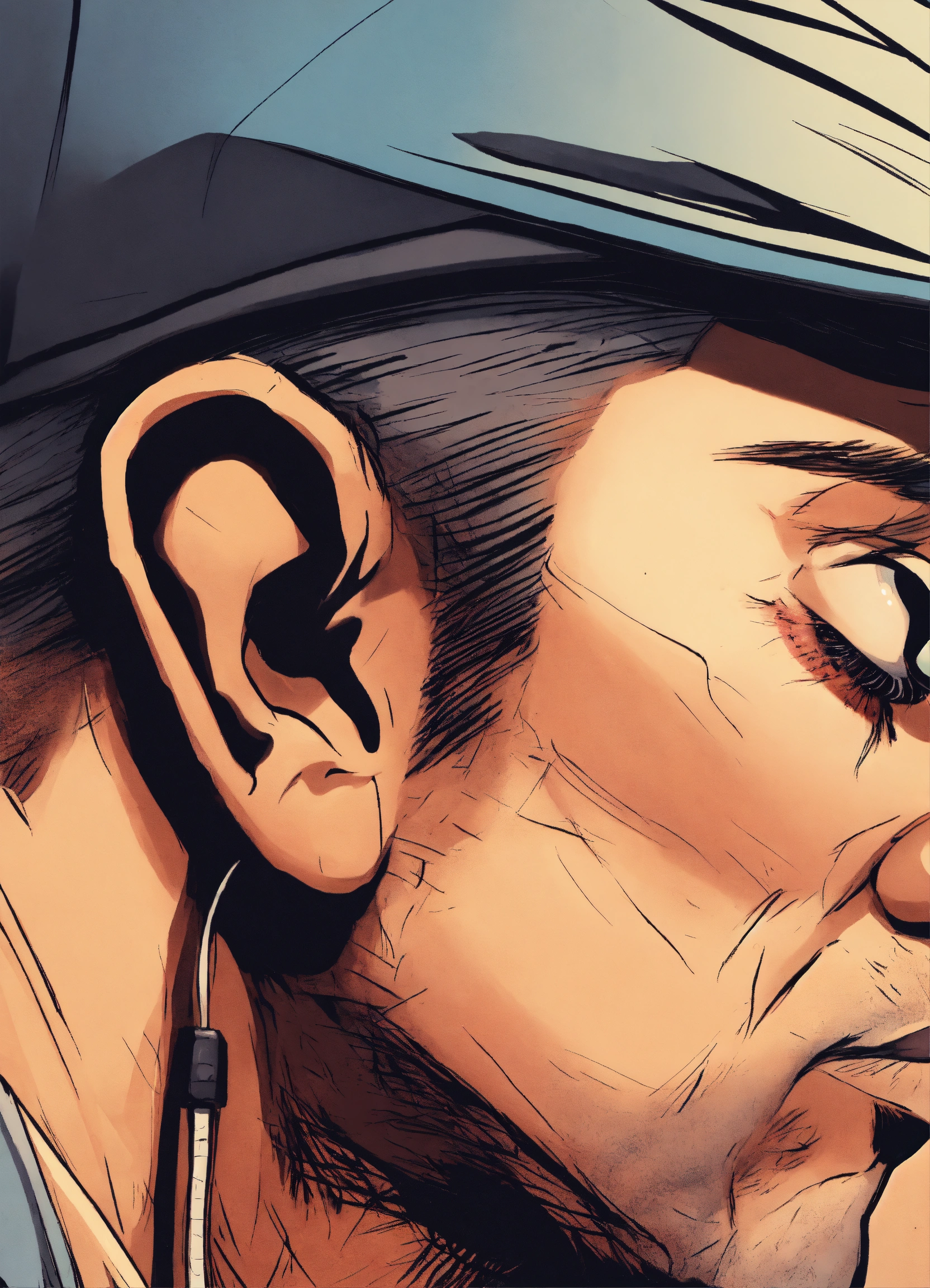 Lexica - A detailed male ear,comics