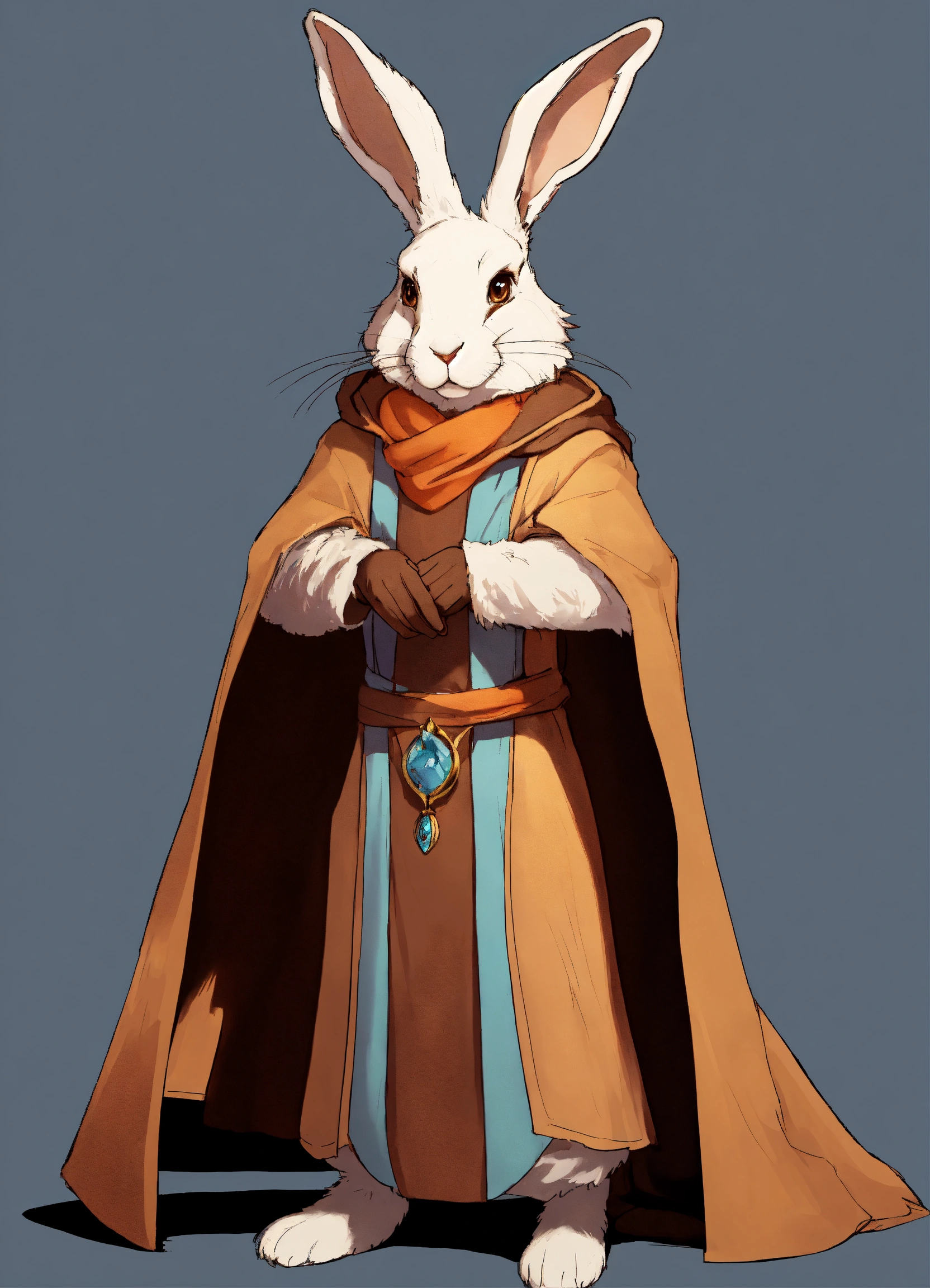 Lexica - Beautiful art, hare wizard, rabbit wizard, white robe, brown ...