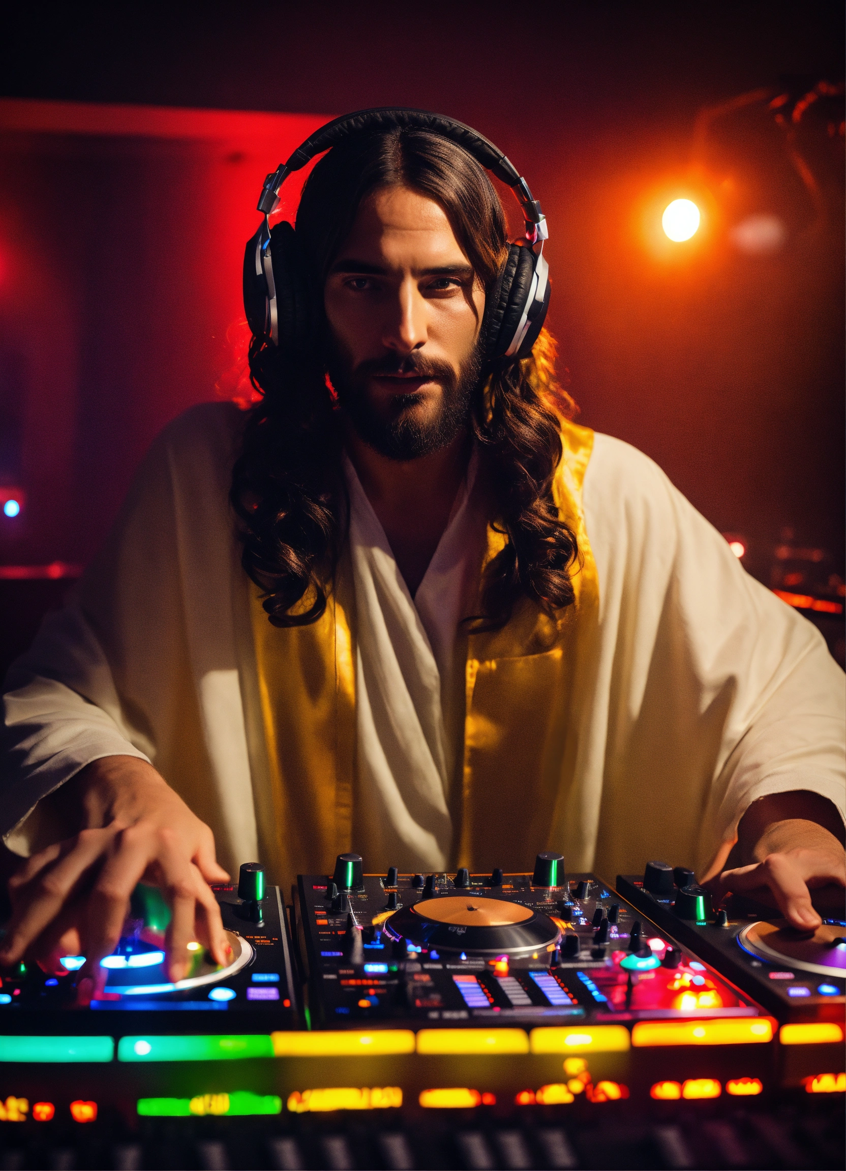 Lexica - Jesus christ celebrating Halloween in a club dj serato ddj1000 ...