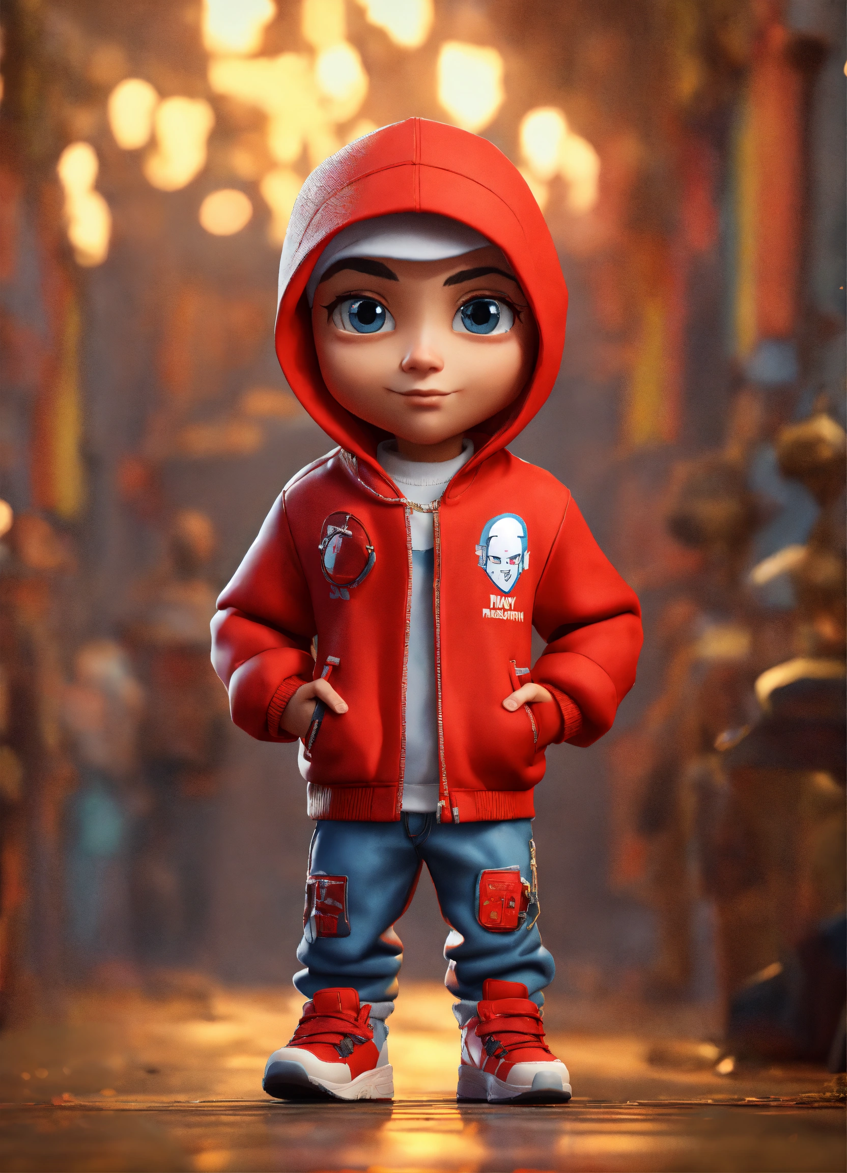 Lexica - Cartoon realistic Eminem rapper in red jacket, adult, disney ...